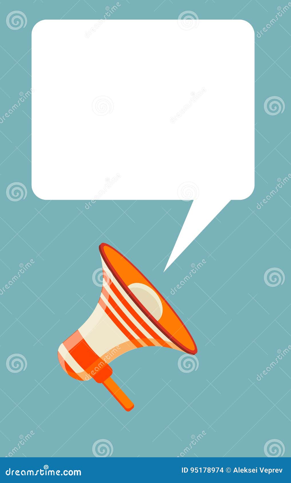 Megaphone text bubble card stock vector. Illustration of idea - 95178974