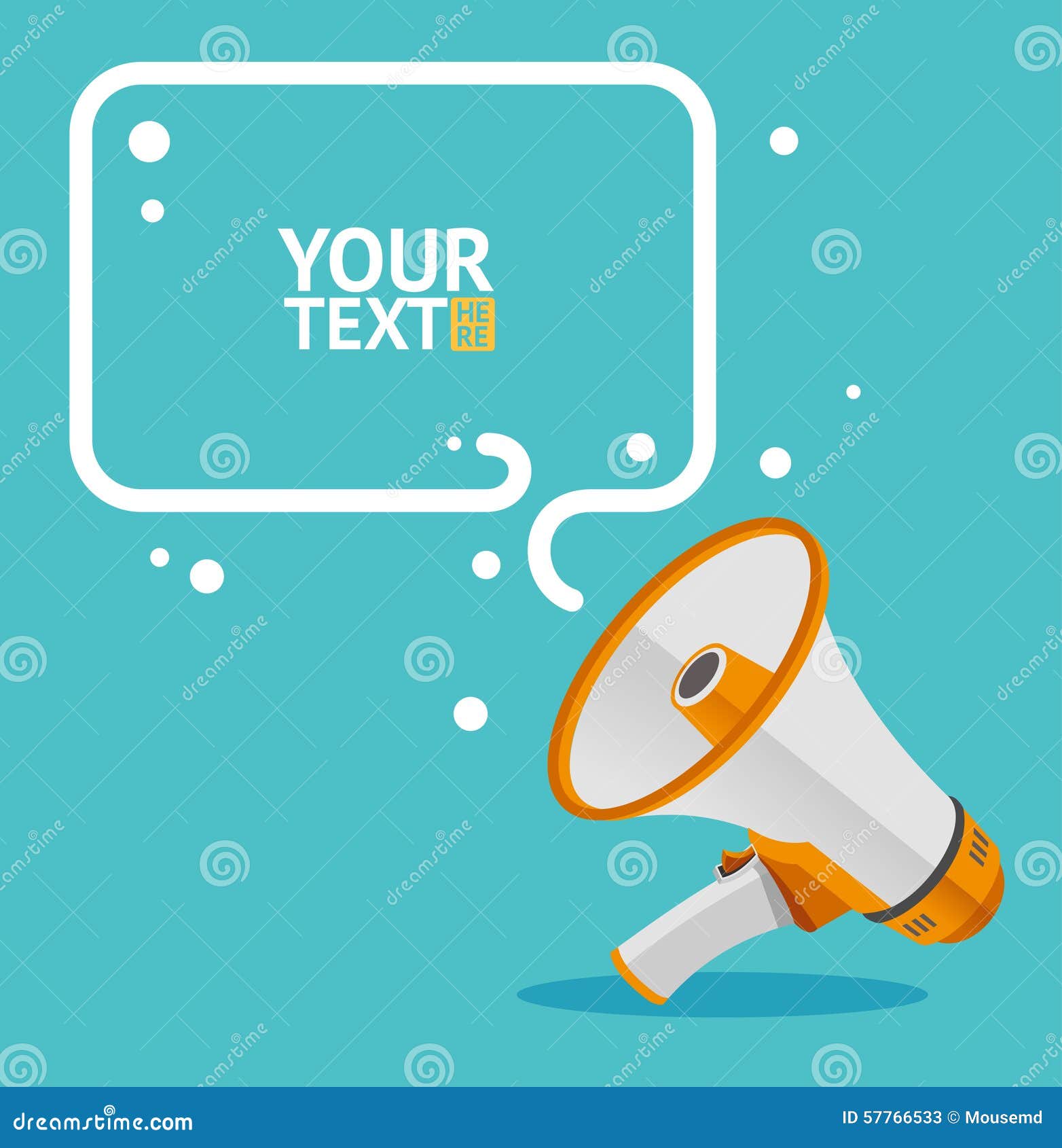 Megaphone Text Bubble Card. Vector Stock Vector - Illustration of alarm ...