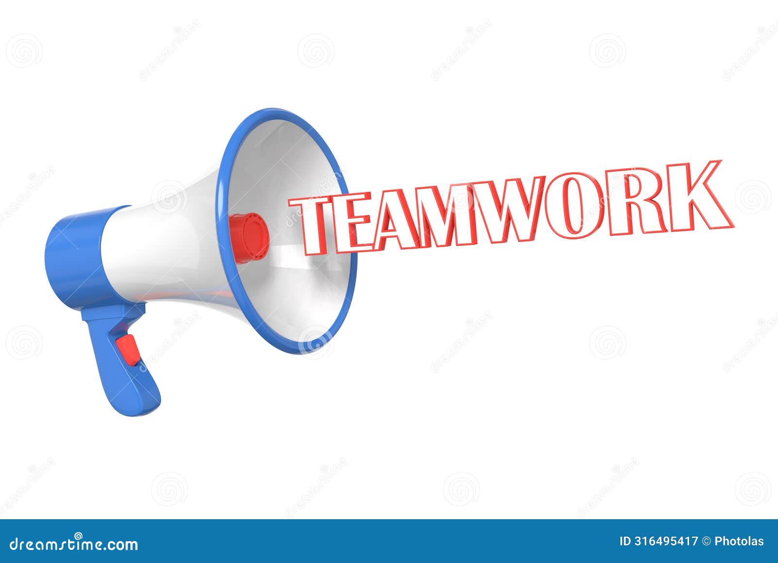 Megaphone Text TEAMWORK. Concept Guidance, Notification, Attention ...