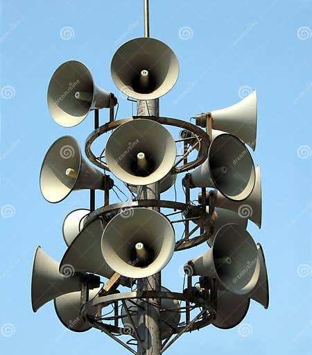Megaphone Tower stock photo. Image of metal, message, amplifier - 2137742