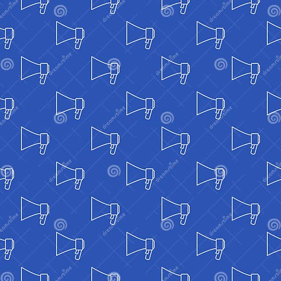Megaphone Vector Blu Linear Seamless Pattern Stock Vector ...