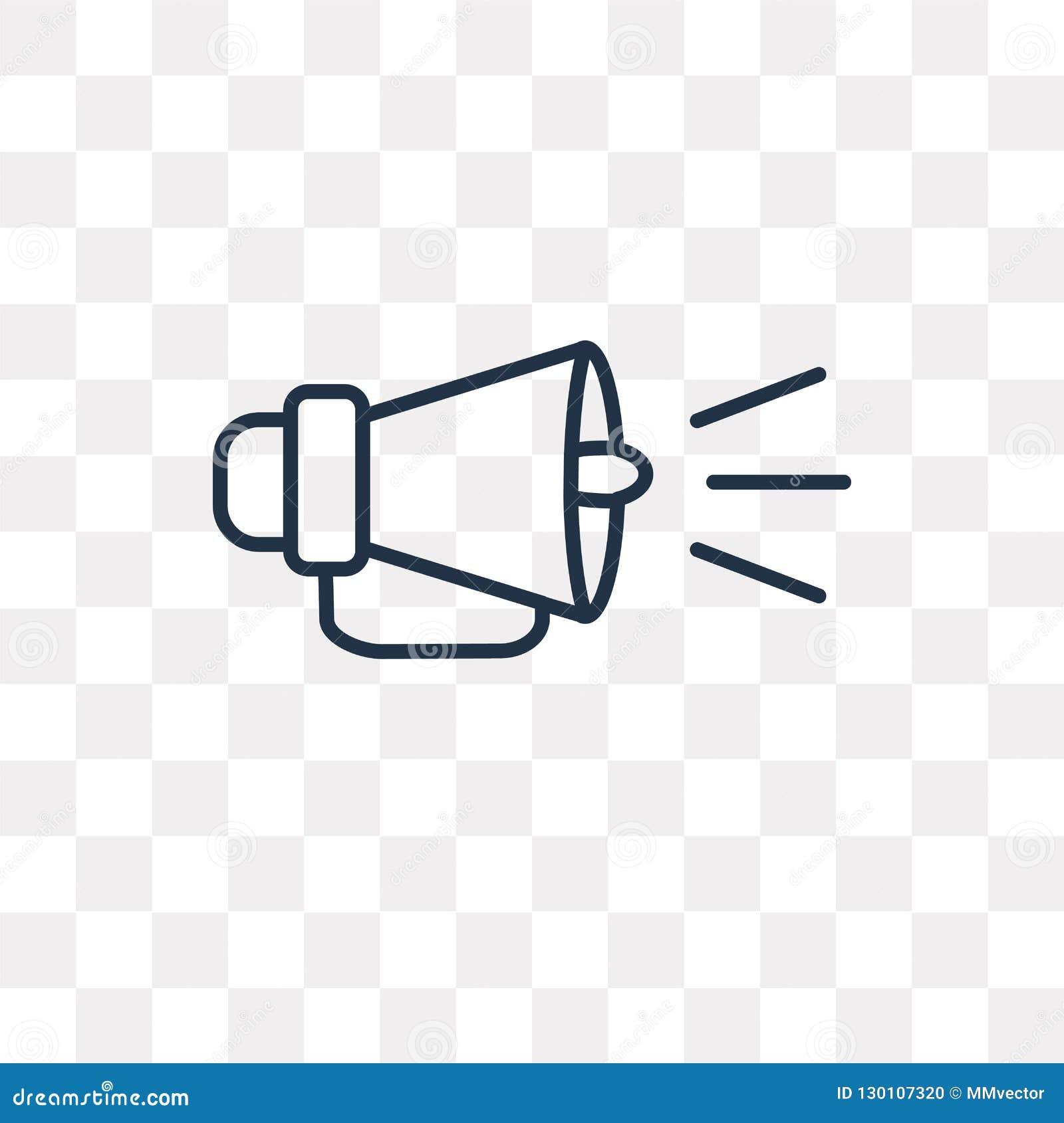Megaphone Vector Icon Isolated On Transparent Background, Linear ...