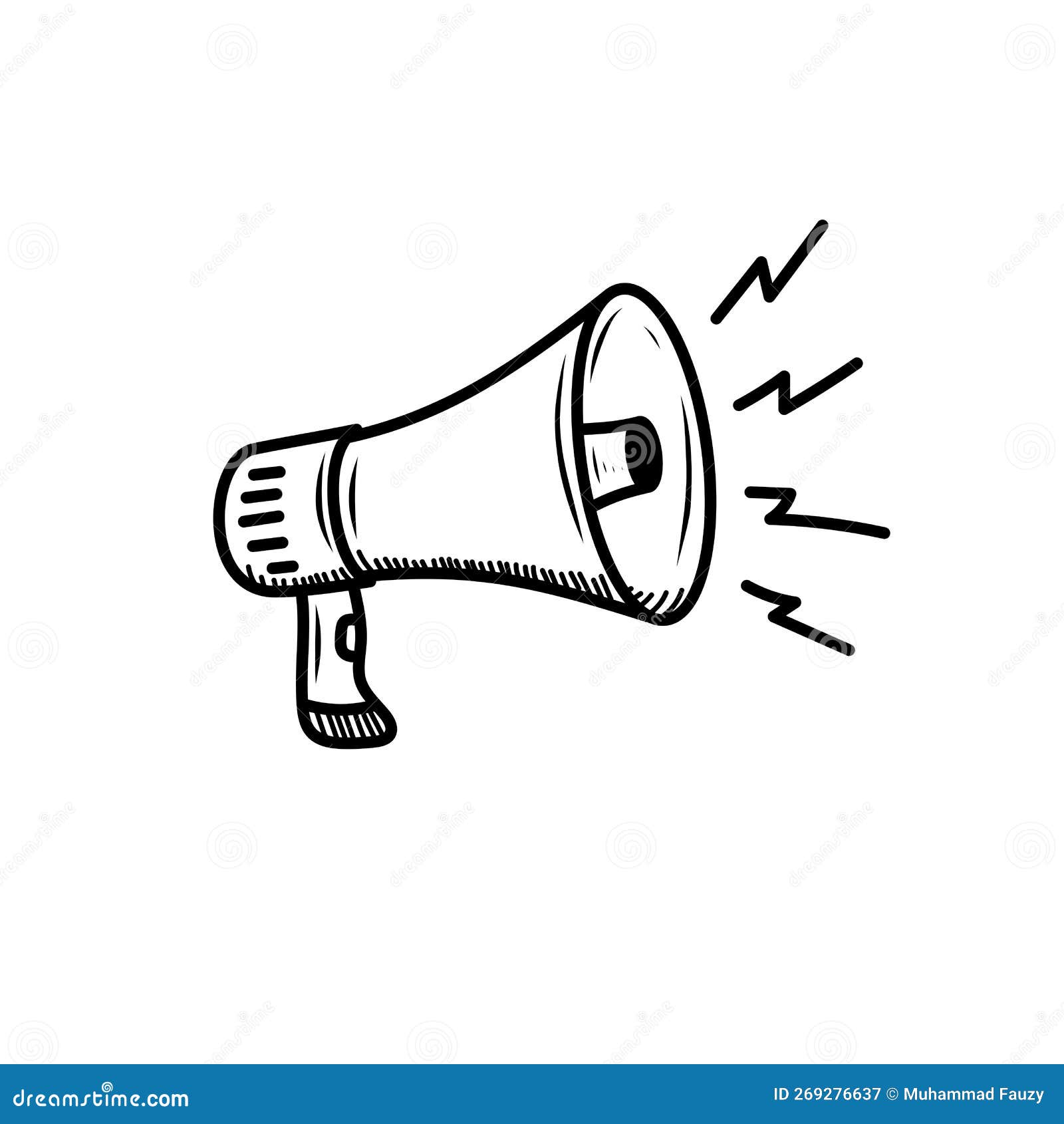 Megaphone Vector Illustration in Cute Doodle Style Stock Vector ...