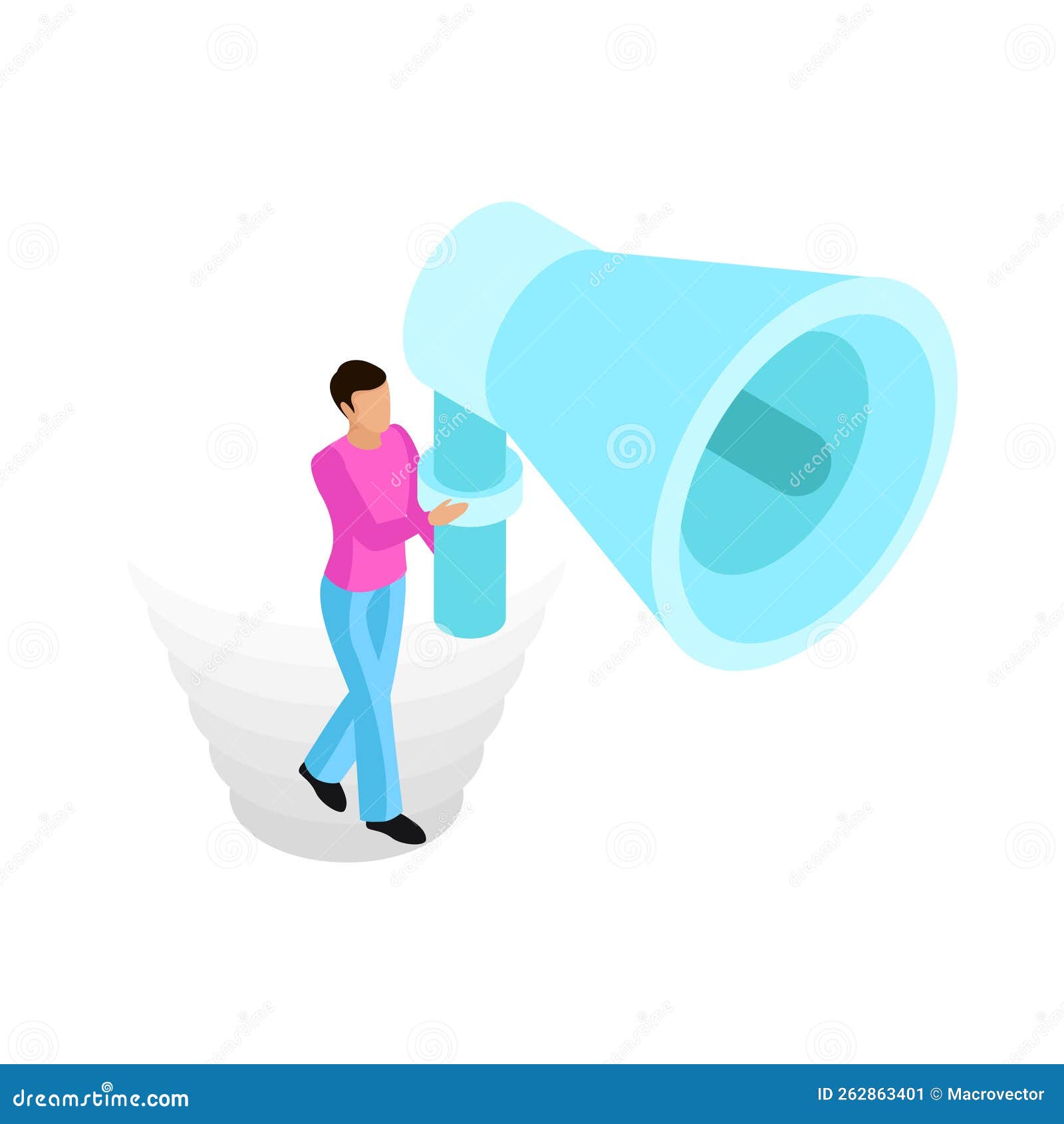 Megaphone Voice Control Composition Stock Illustration - Illustration ...