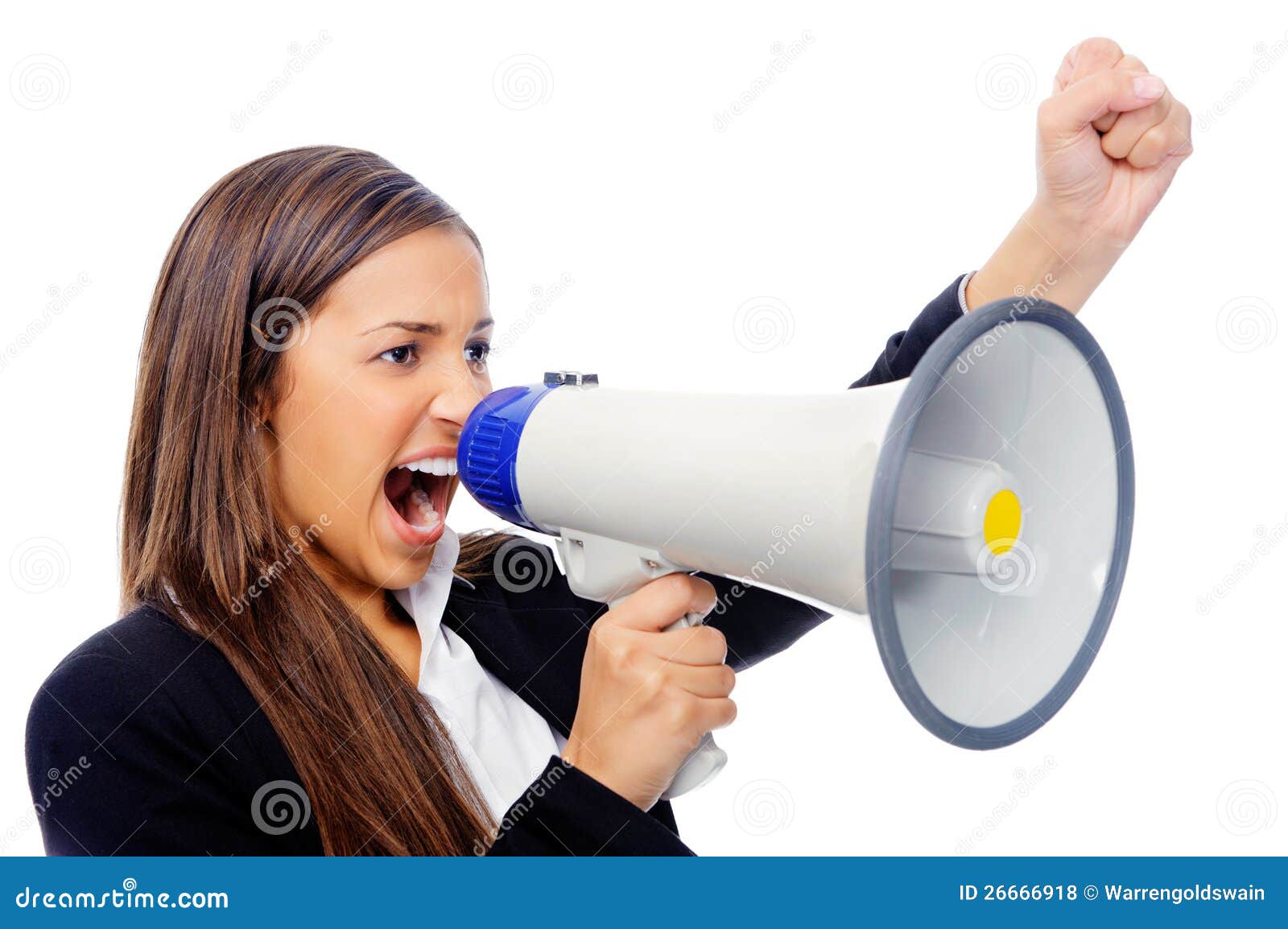 Megaphone woman stock photo. Image of female, girl, confident - 26666918