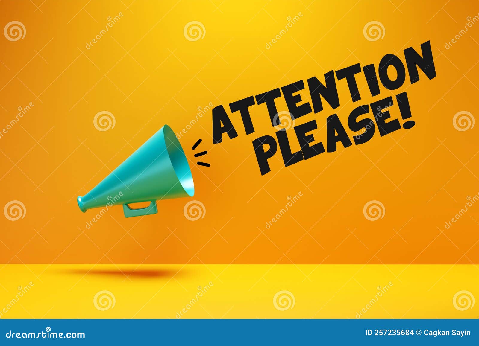 Megaphone with the Word Attention Please. Announcement Message Stock ...