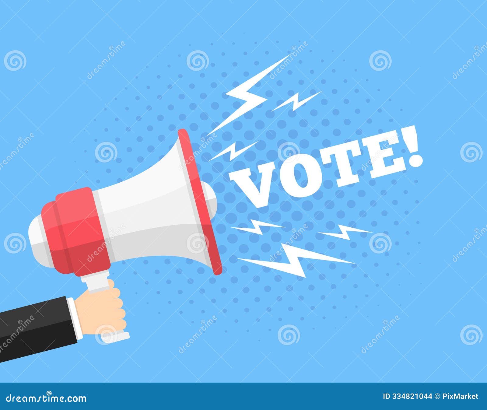 Megaphone with word Vote stock illustration. Illustration of election ...