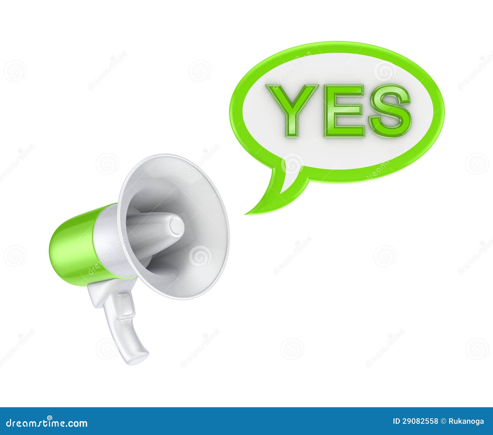 Megaphone and word YES. stock illustration. Illustration of ...