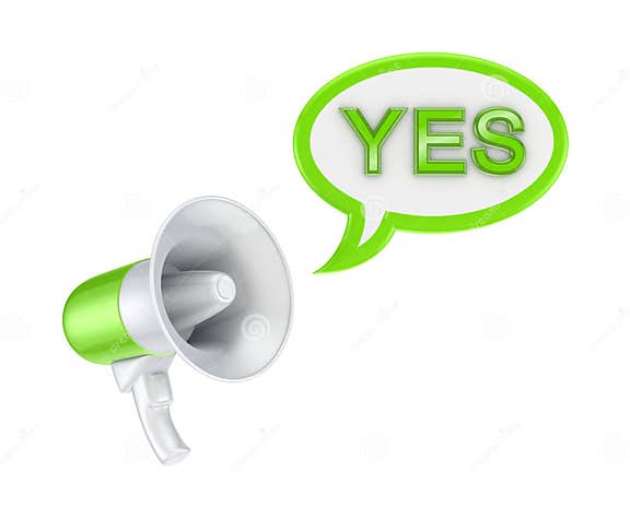 Megaphone and word YES. stock illustration. Illustration of ...