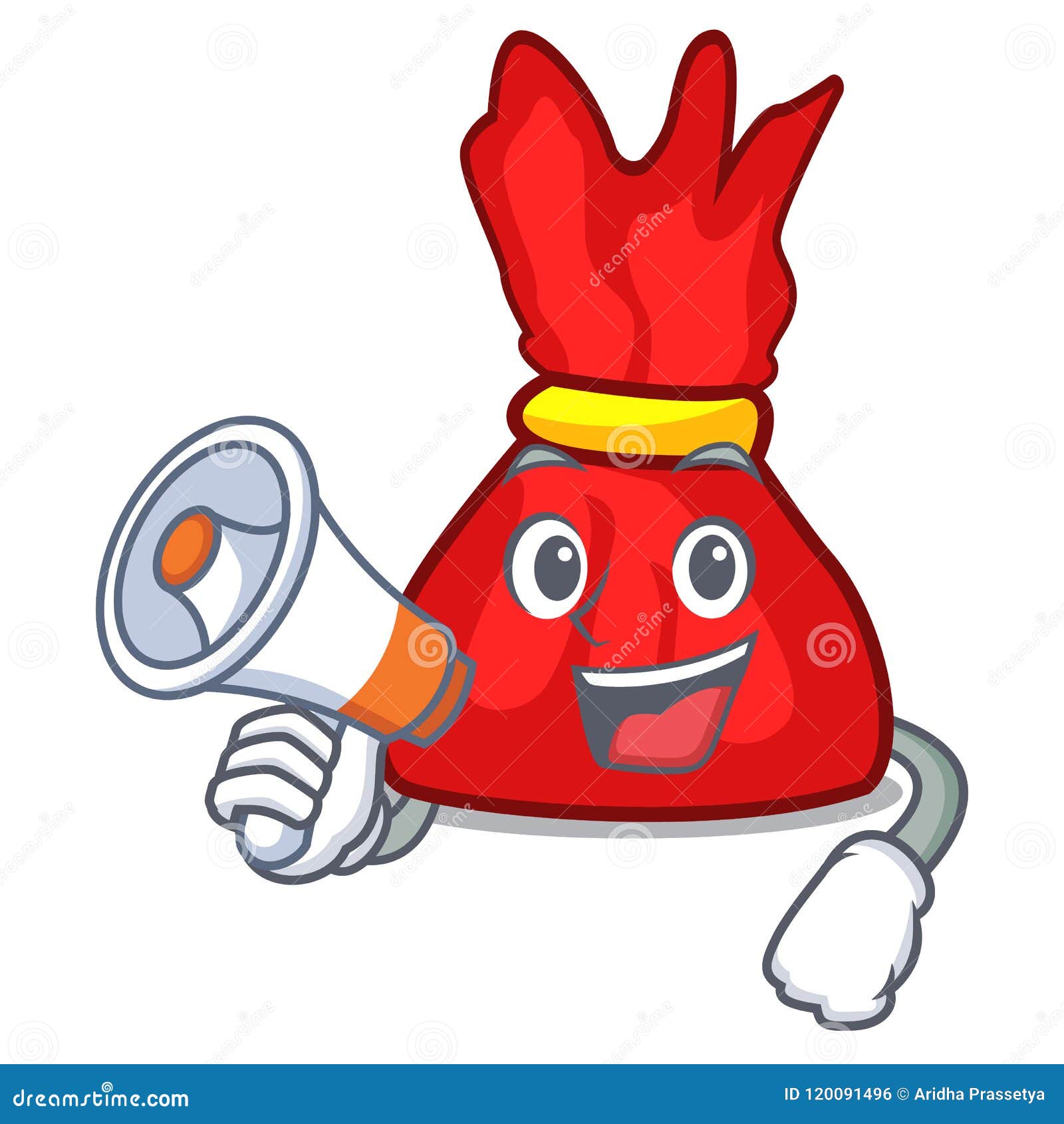 With Megaphone Wrapper Candy Character Cartoon Stock Vector ...