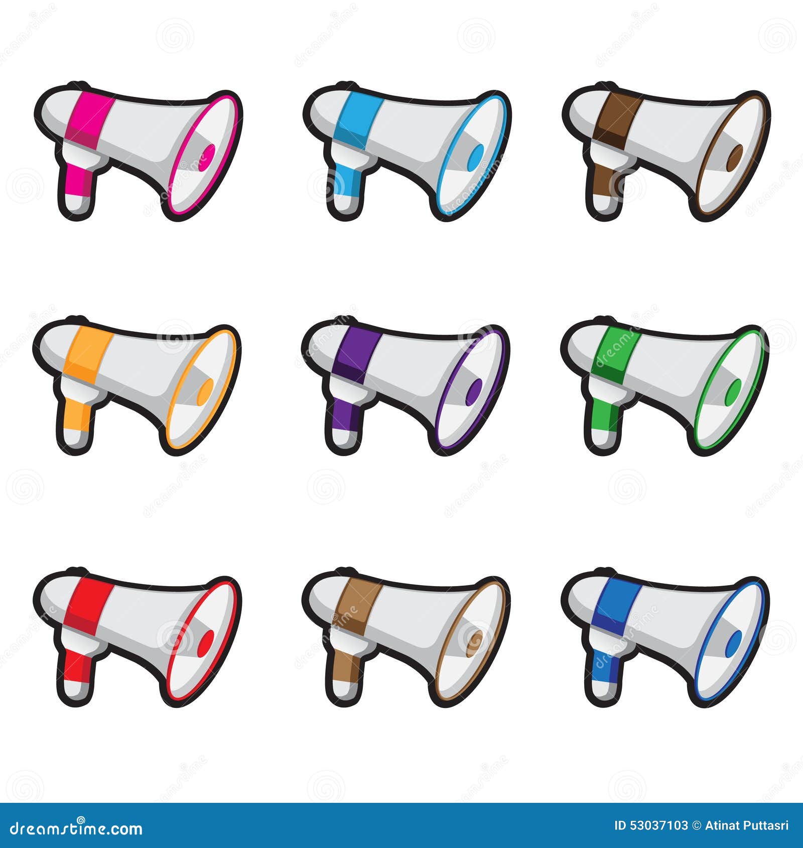 Megaphones cartoon stock vector. Illustration of isolated - 53037103
