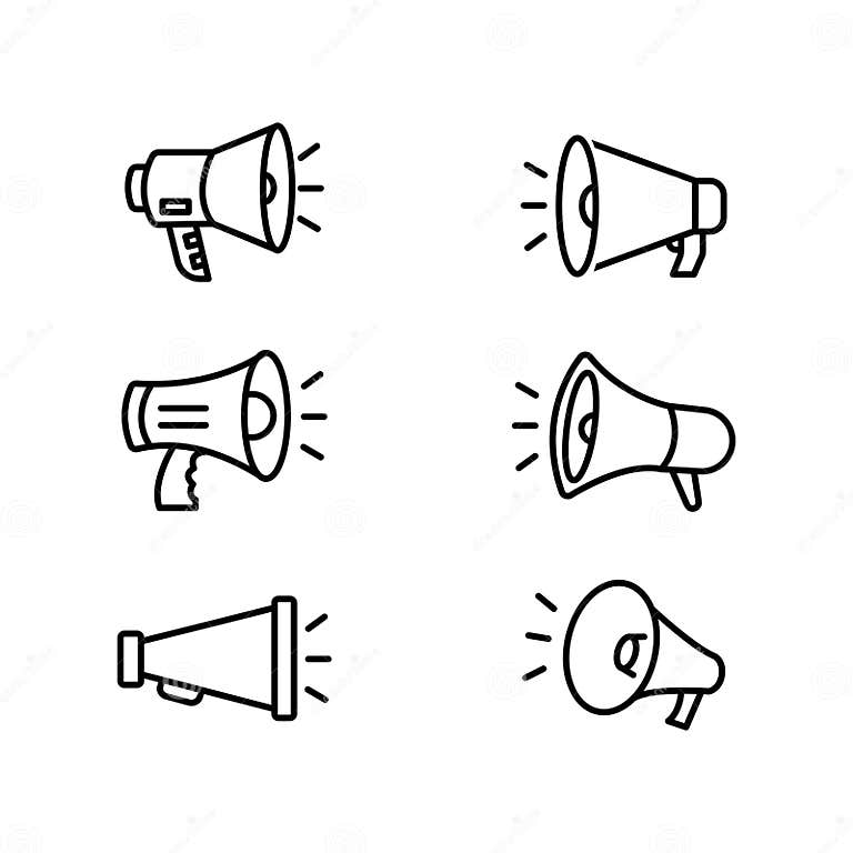 Megaphones Icons Set Megaphone Icon Vector Logo Design Emplate