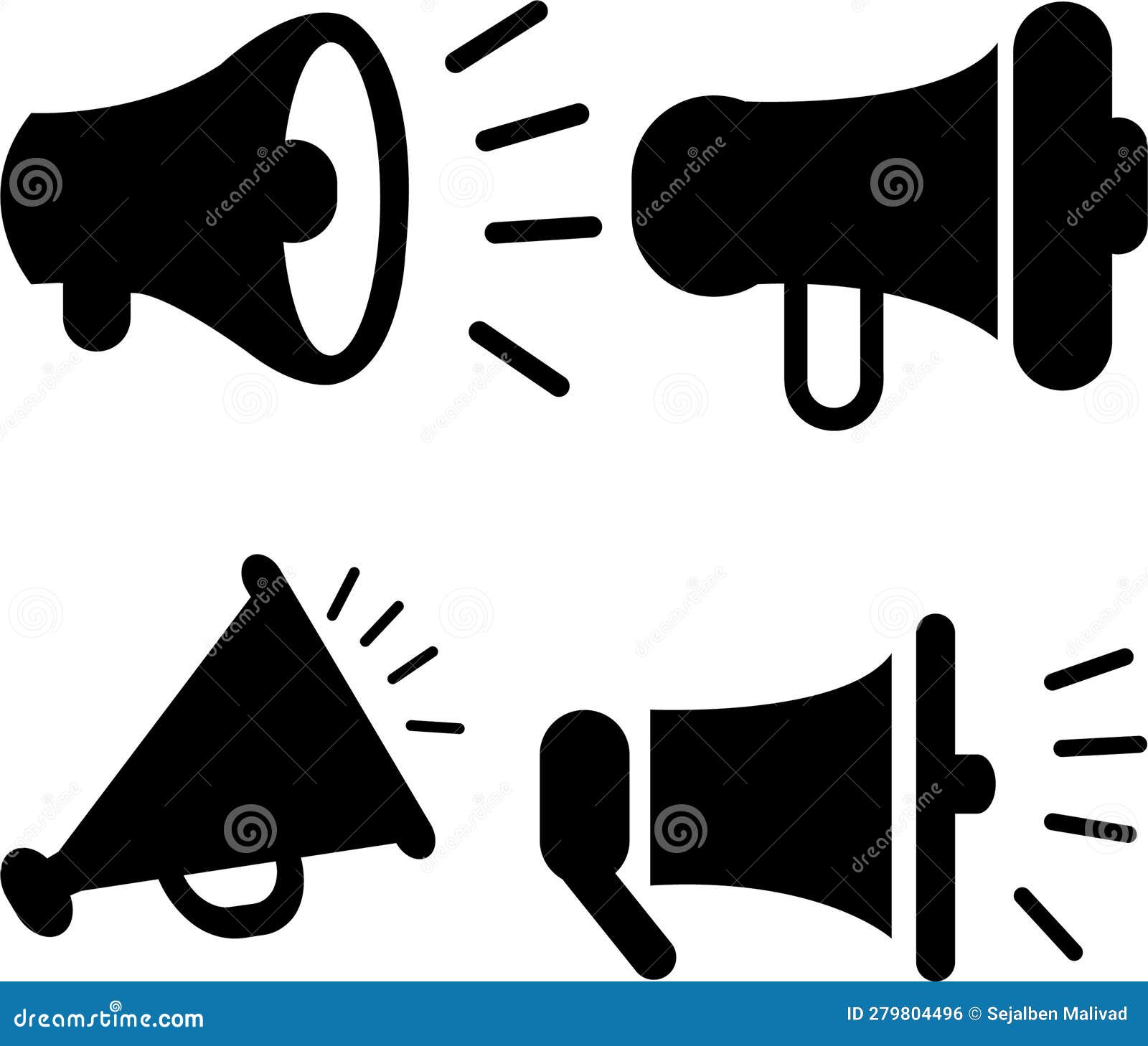 Megaphones Icons Set Vector Illustration. Stock Vector - Illustration ...