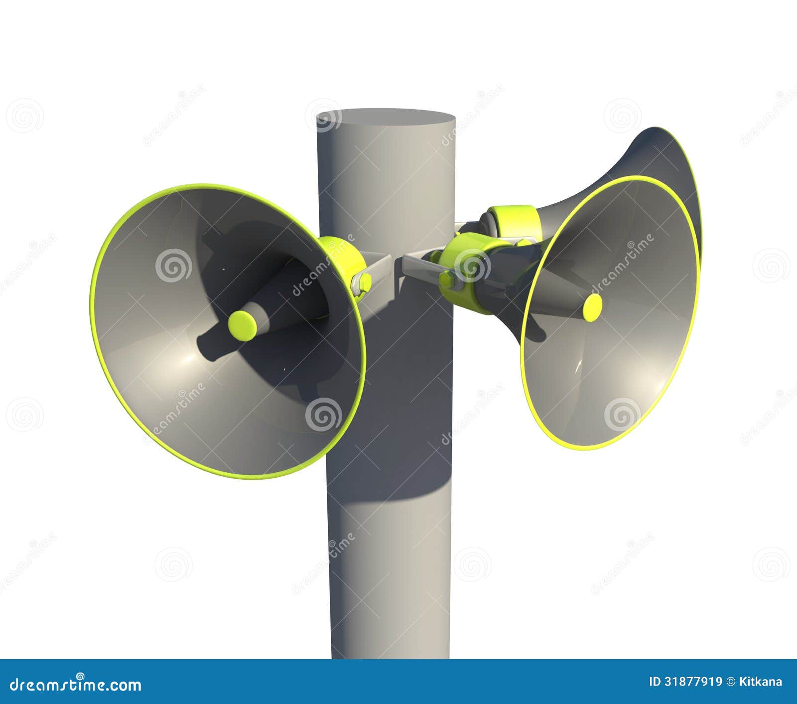 Megaphones on a post stock illustration. Illustration of medium - 31877919