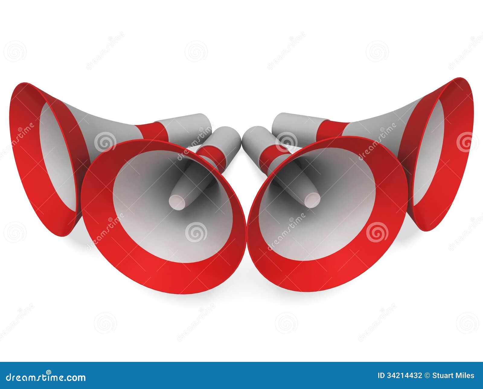 Megaphones Shows Announce Broadcast Stock Illustration - Illustration ...