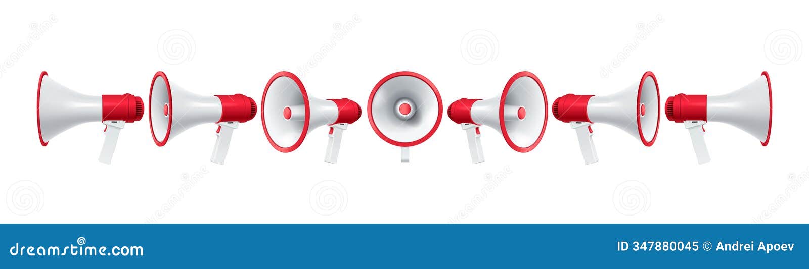Megaphones Realistic On Background. Design Template, Banner, Web ...