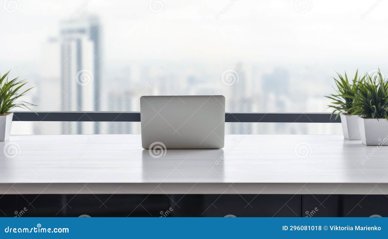 Zen Minimalist Desk And Bookshelf Office On Wall Stock Photography ...