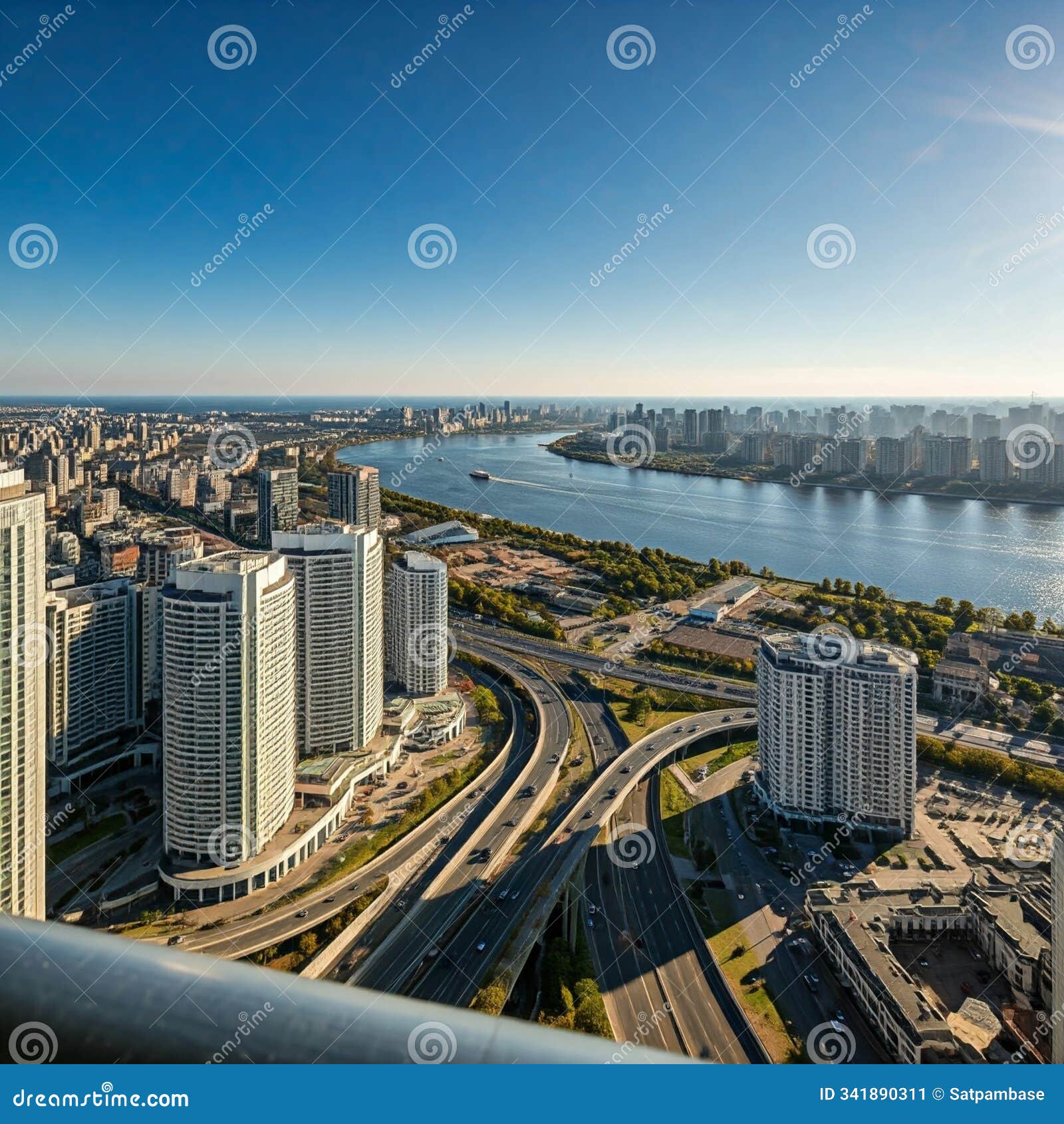 Busy Traffic during the Day of Megapolitan City Stock Illustration ...