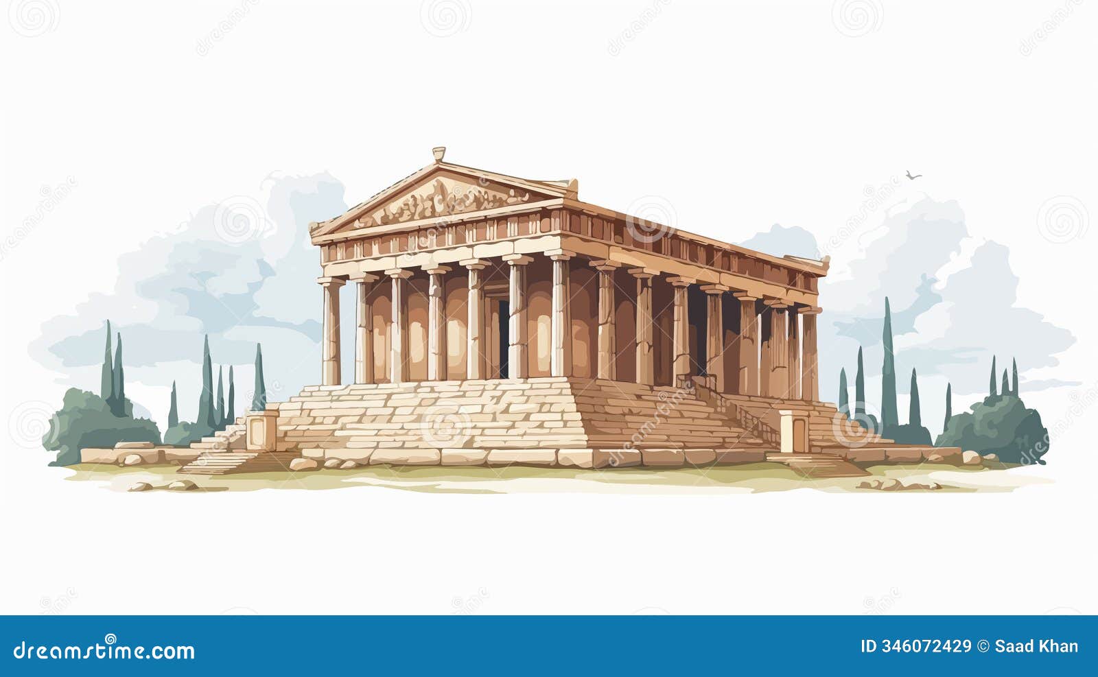 Megaron Ancient Greek Architecture Vector Drawing | CartoonDealer.com ...