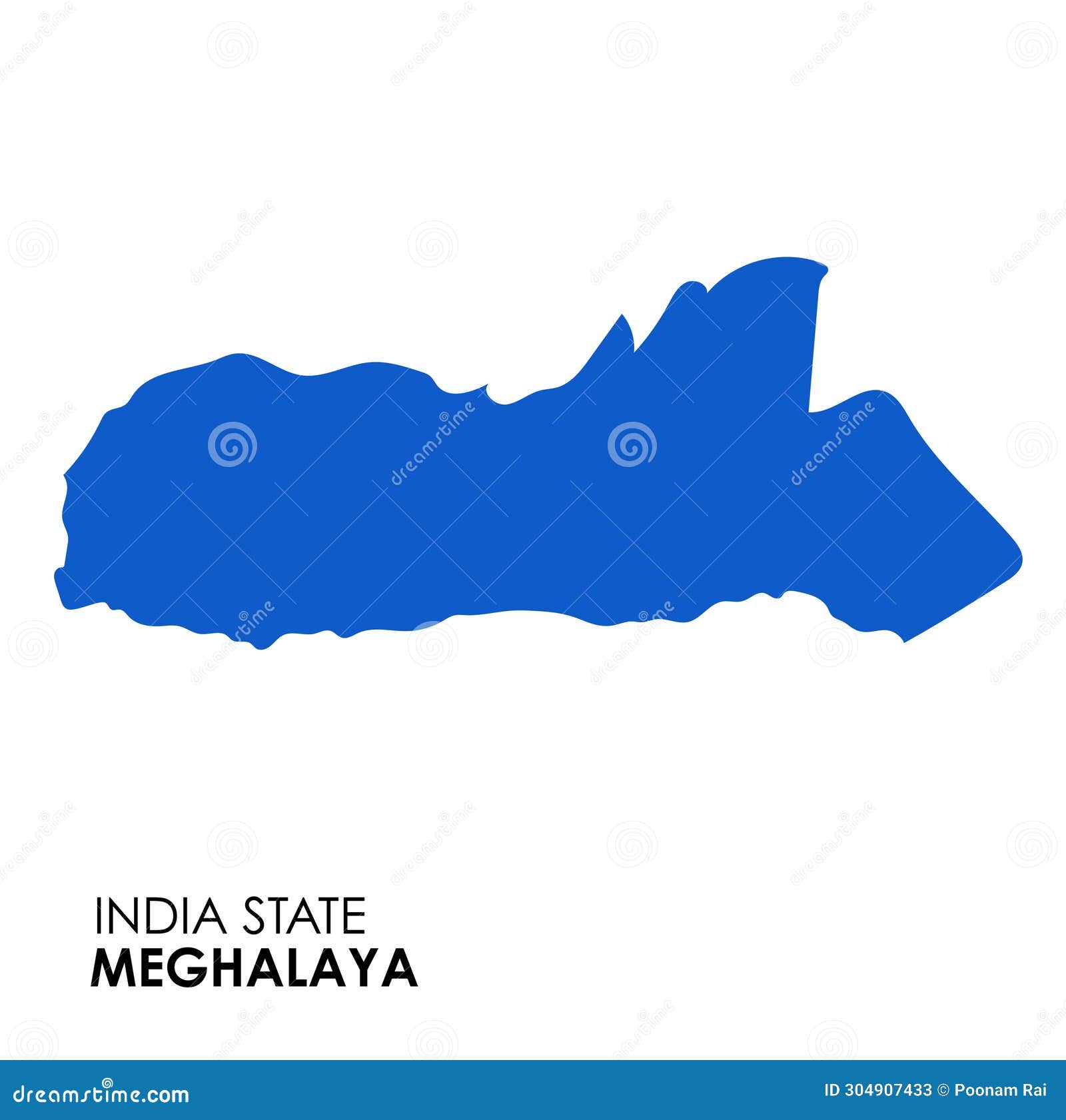 Meghalaya Map of Indian State. Meghalaya Map Vector Illustration Stock ...