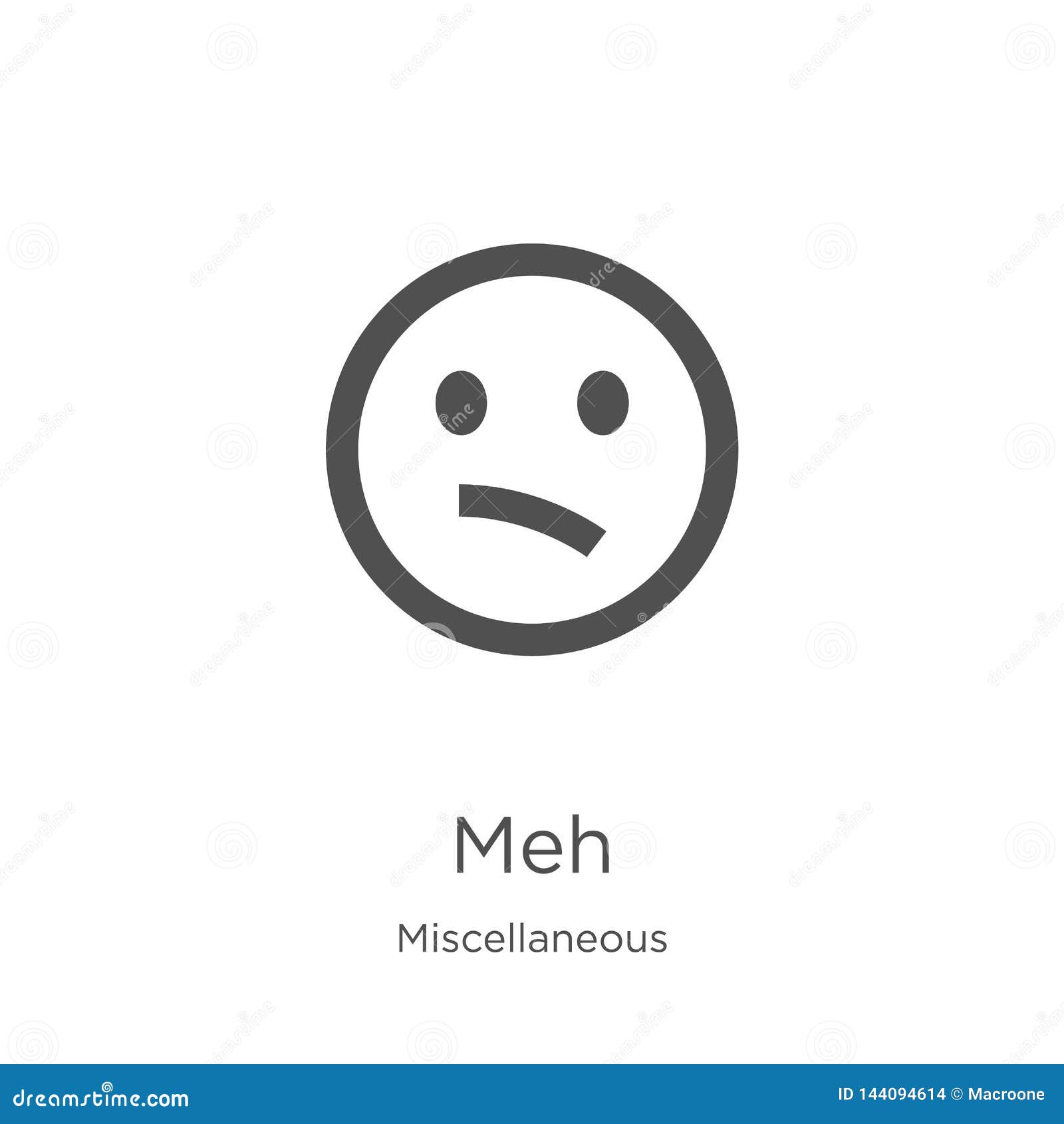 Meh Icon Vector from Miscellaneous Collection. Thin Line Meh Outline ...