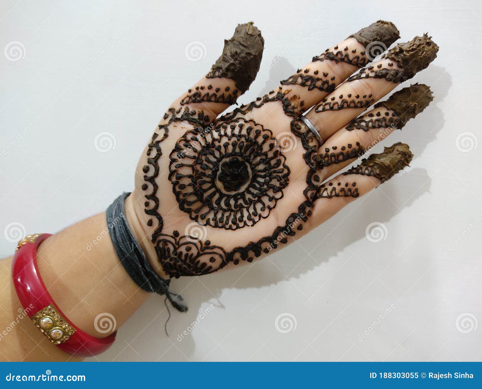 Mehandi Work Raw on Indian Lady Hand Stock Image - Image of food ...