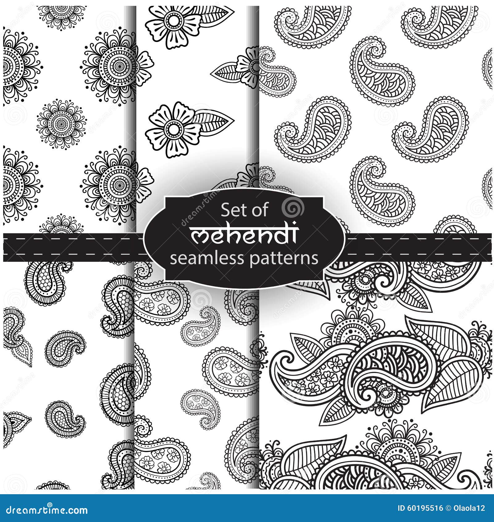 Mehendi Abstract Background Stock Vector - Illustration of lace, leaf ...
