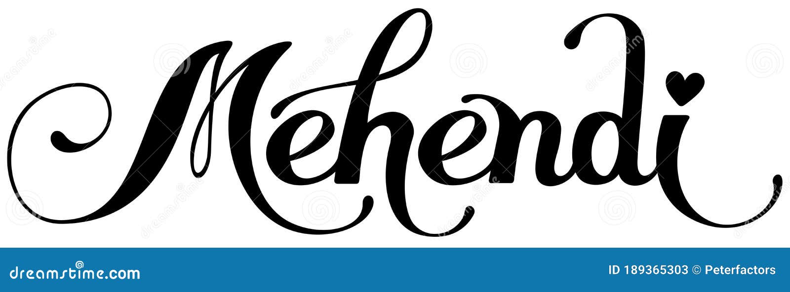 Mehendi - Custom Calligraphy Text Stock Vector - Illustration of ...