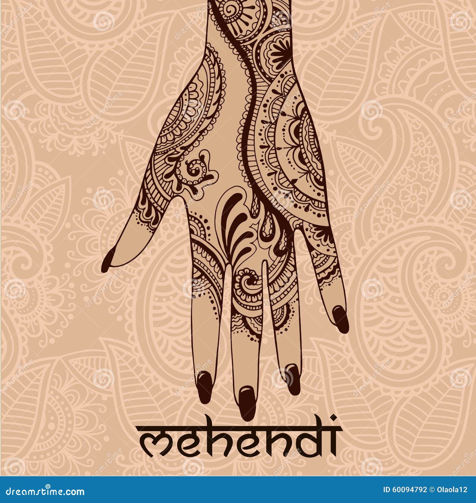 Mehendi stock vector. Illustration of mehendi, hindu - 60094792