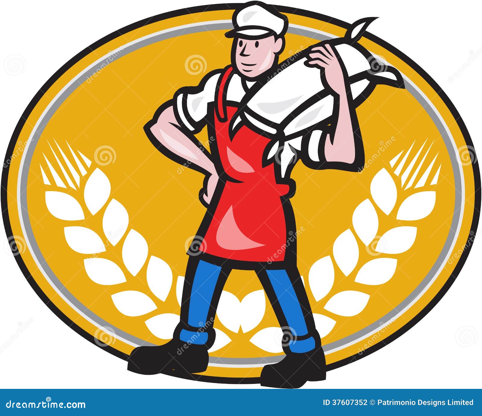 Mehl Miller Carry Sack Wheat Oval Vektor Abbildung - Illustration von ...
