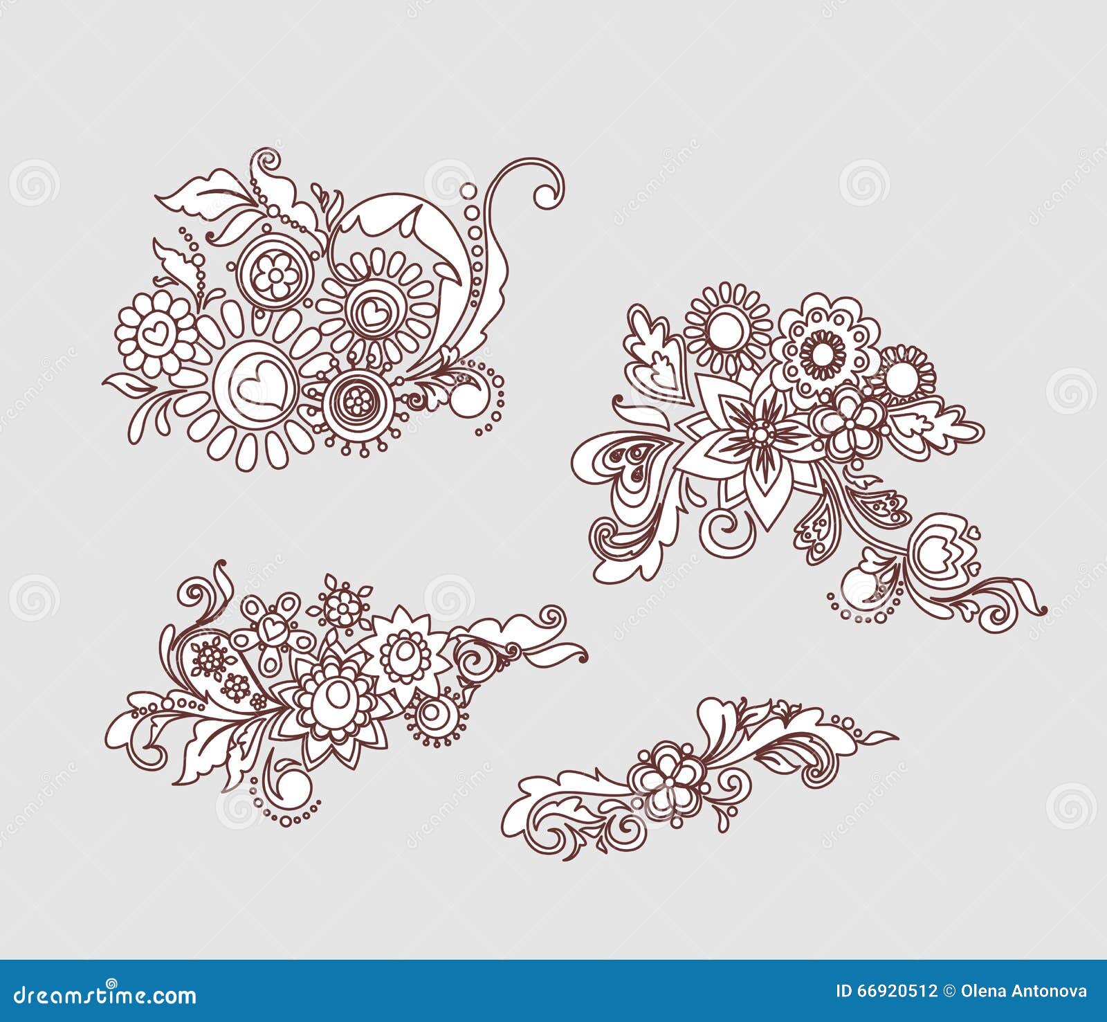 Mehndi design stock vector. Illustration of asian, fashion - 66920512