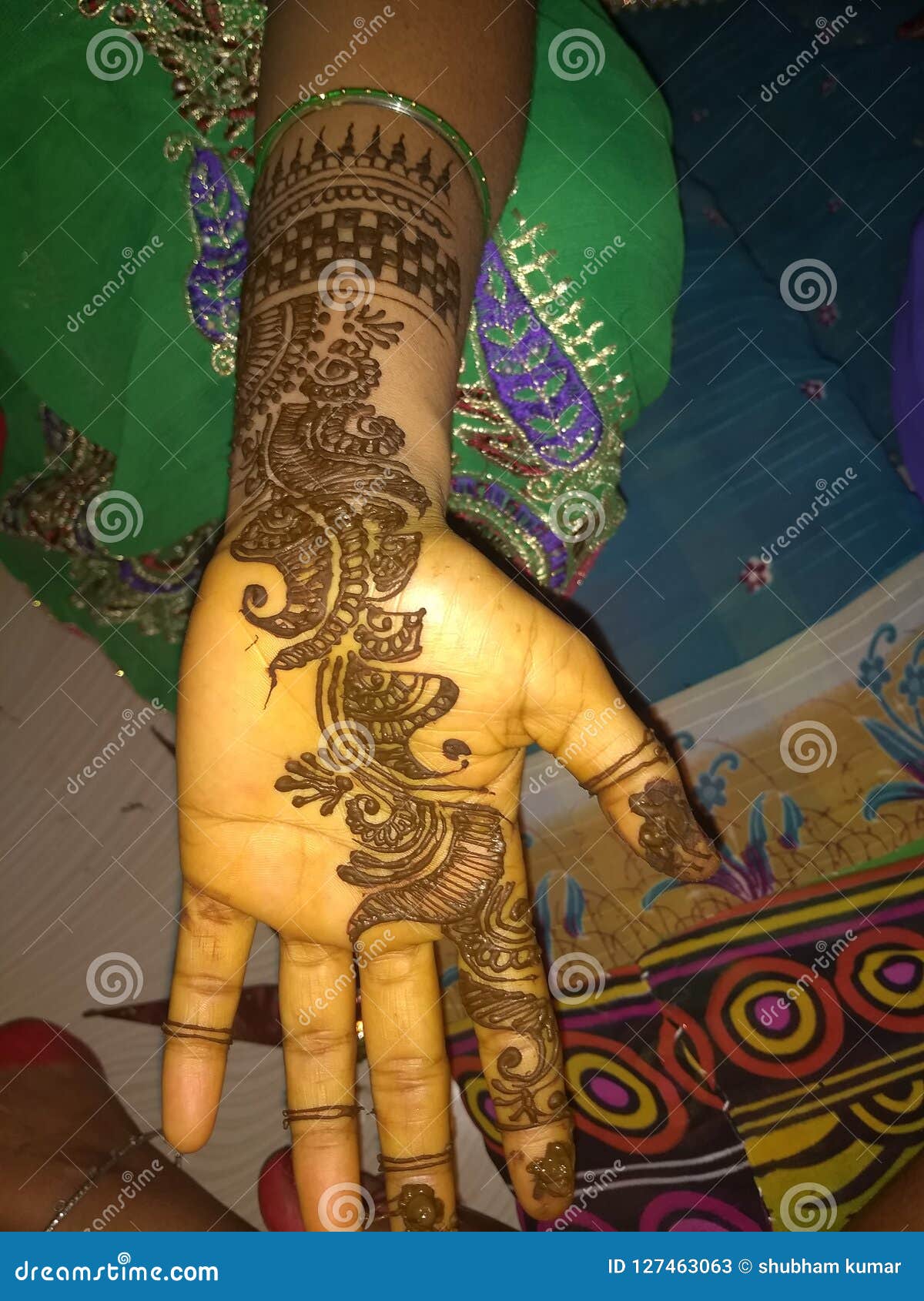 Mehndi design stock image. Image of design, mehndi, hand - 127463063
