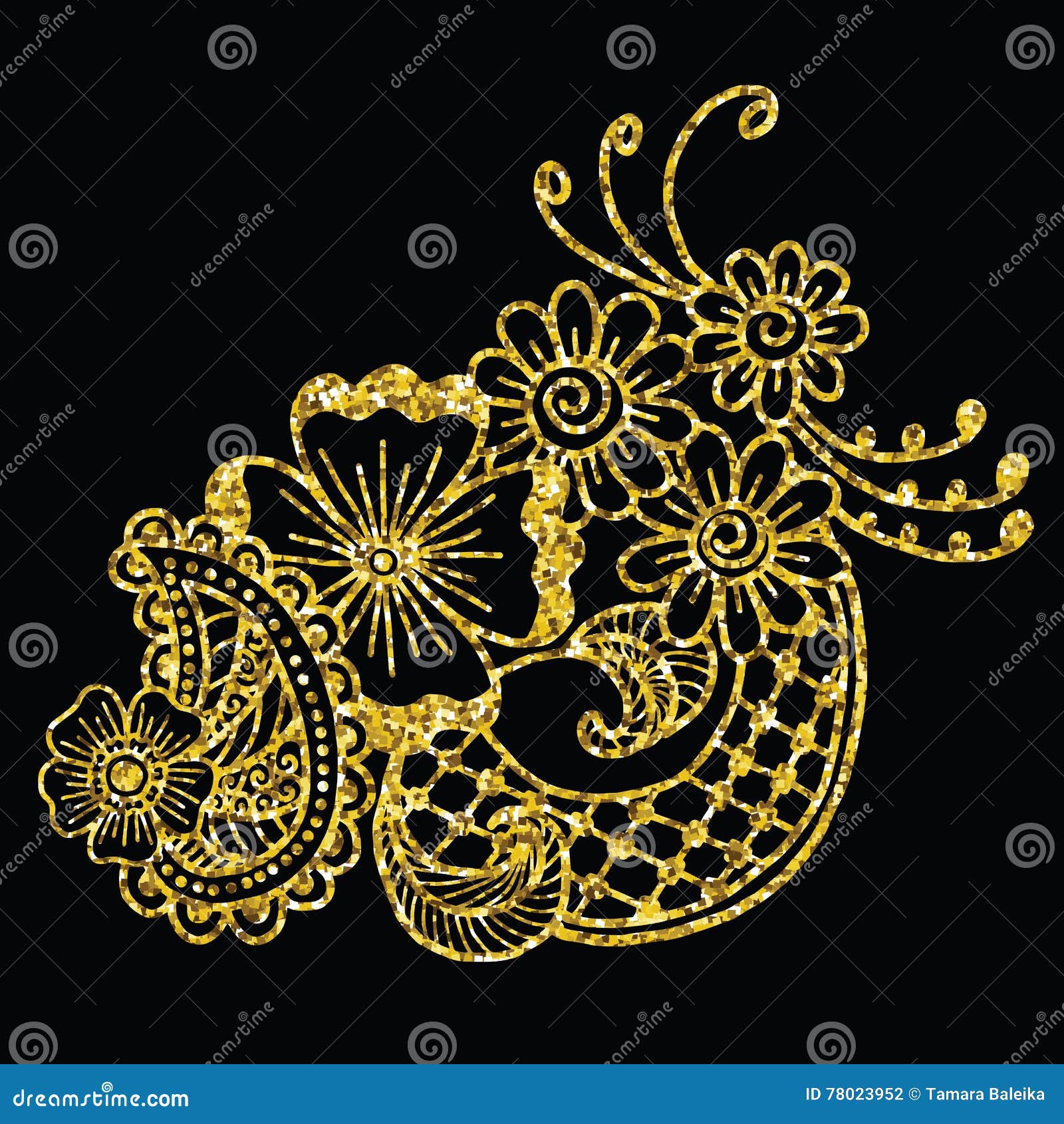 Mehndi design. Pattern. stock vector. Illustration of decor - 78023952