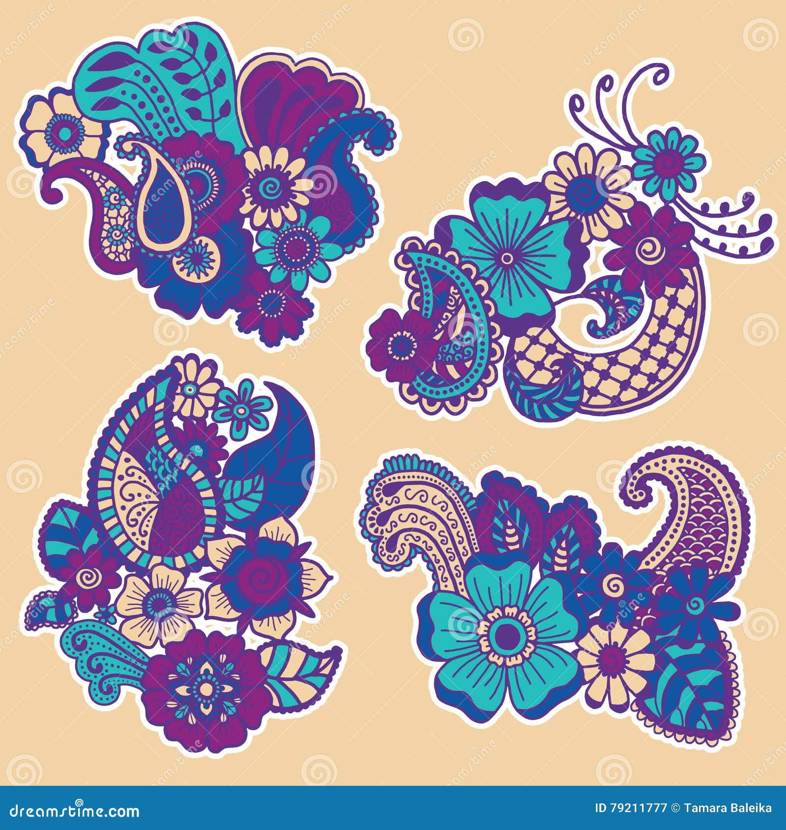 Mehndi design. Patterns. stock vector. Illustration of border - 79211777
