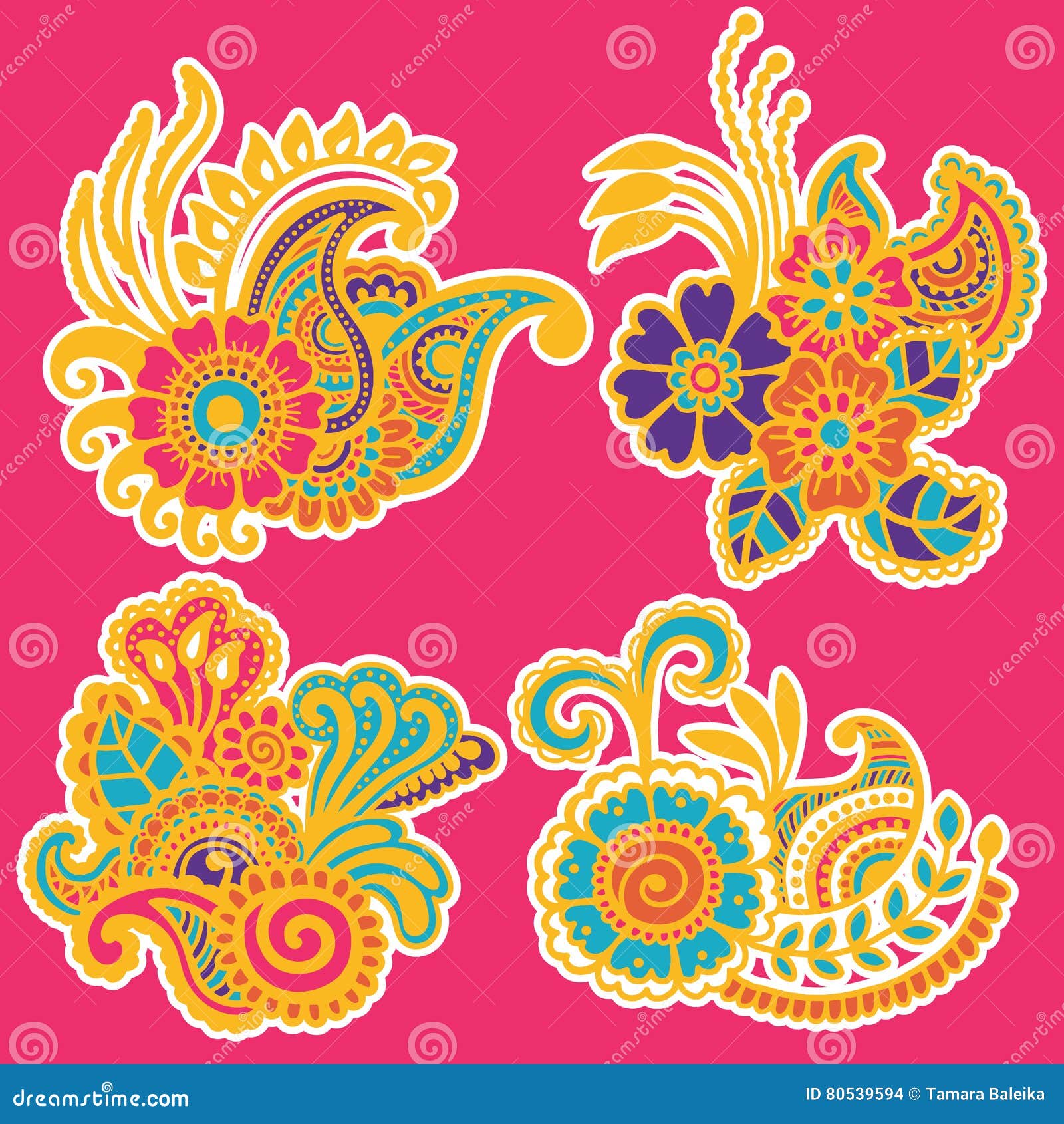 Mehndi design. Patterns. stock vector. Illustration of henna - 80539594