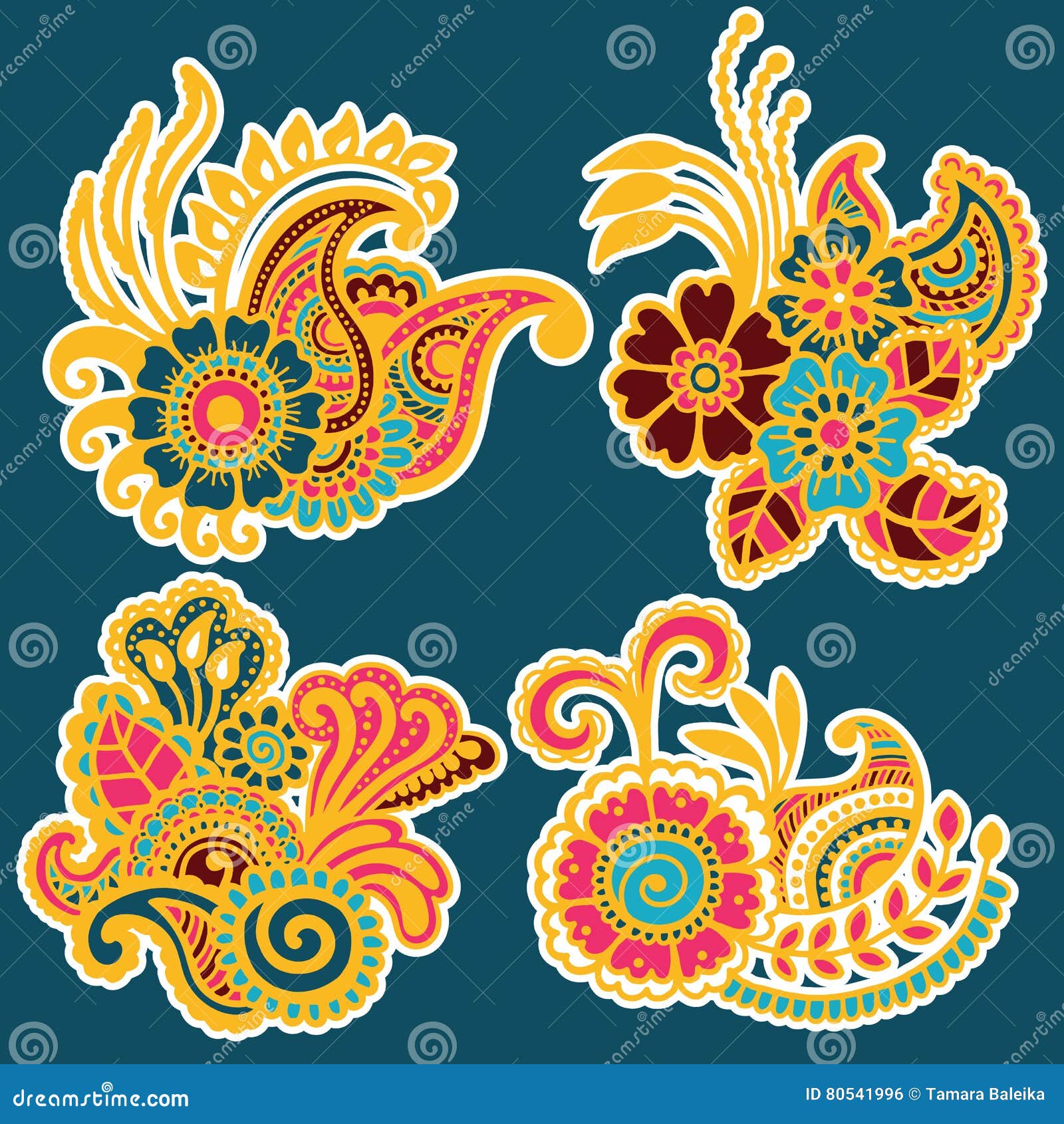 Mehndi design. Patterns. stock vector. Illustration of doodle - 80541996