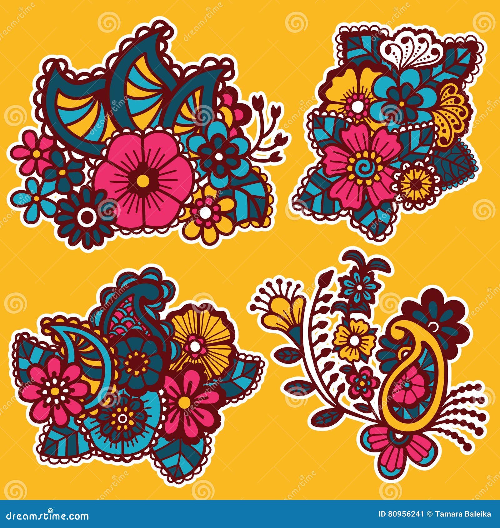 Mehndi design. Patterns. stock vector. Illustration of groovy - 80956241