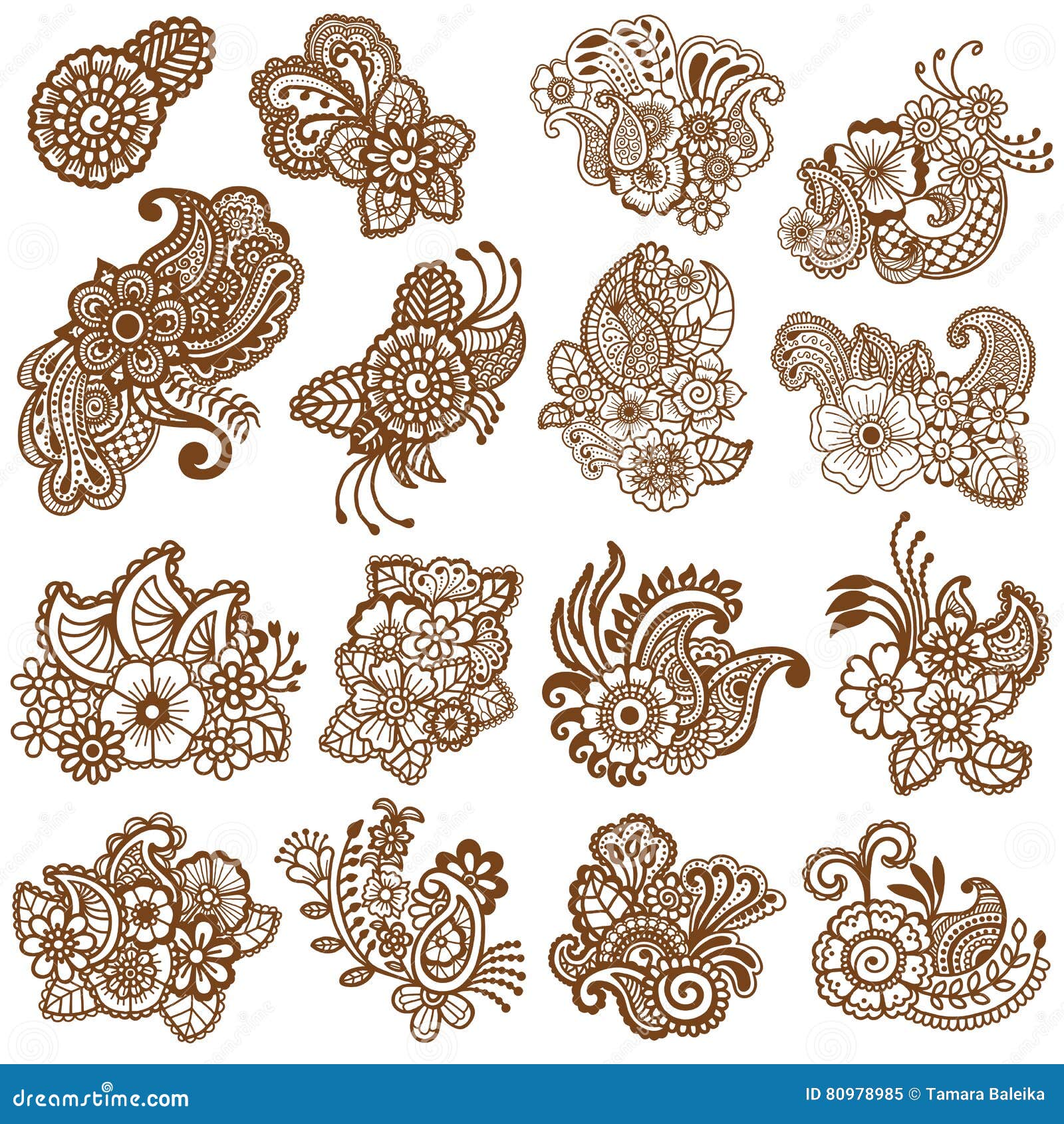 Mehndi design. Patterns. stock vector. Illustration of beauty - 80978985