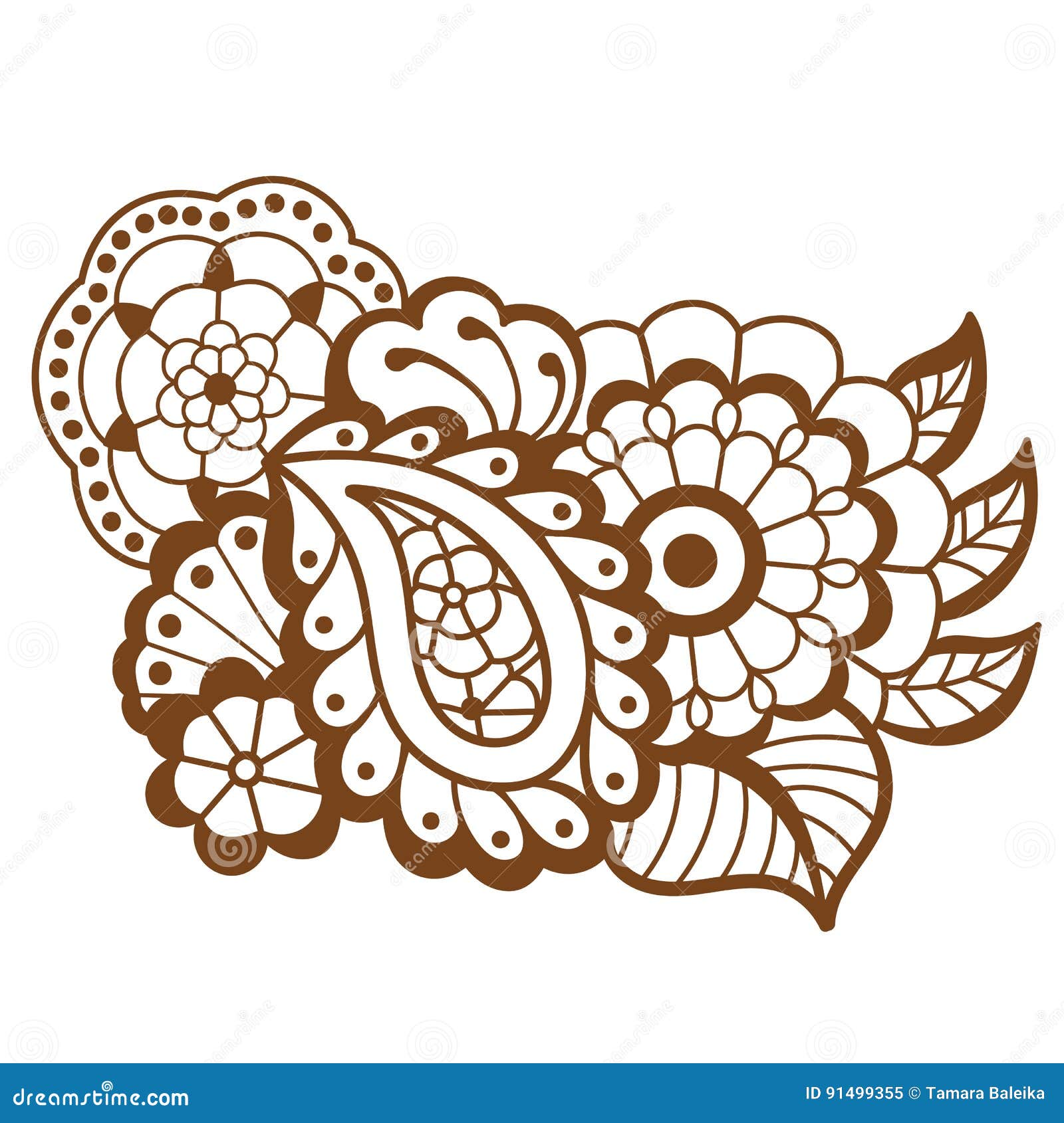 Mehndi design. Patterns. stock vector. Illustration of colouring - 91499355