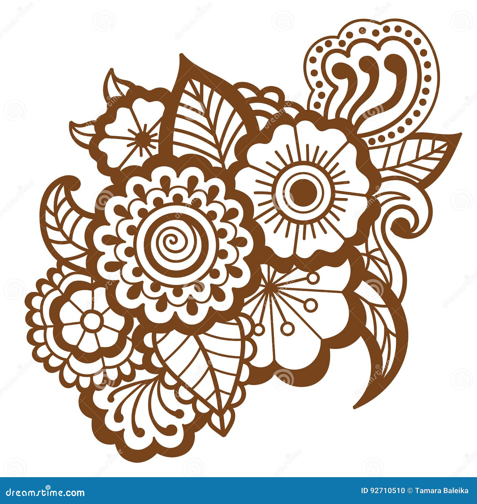 Mehndi design. Patterns. stock vector. Illustration of book - 92710510