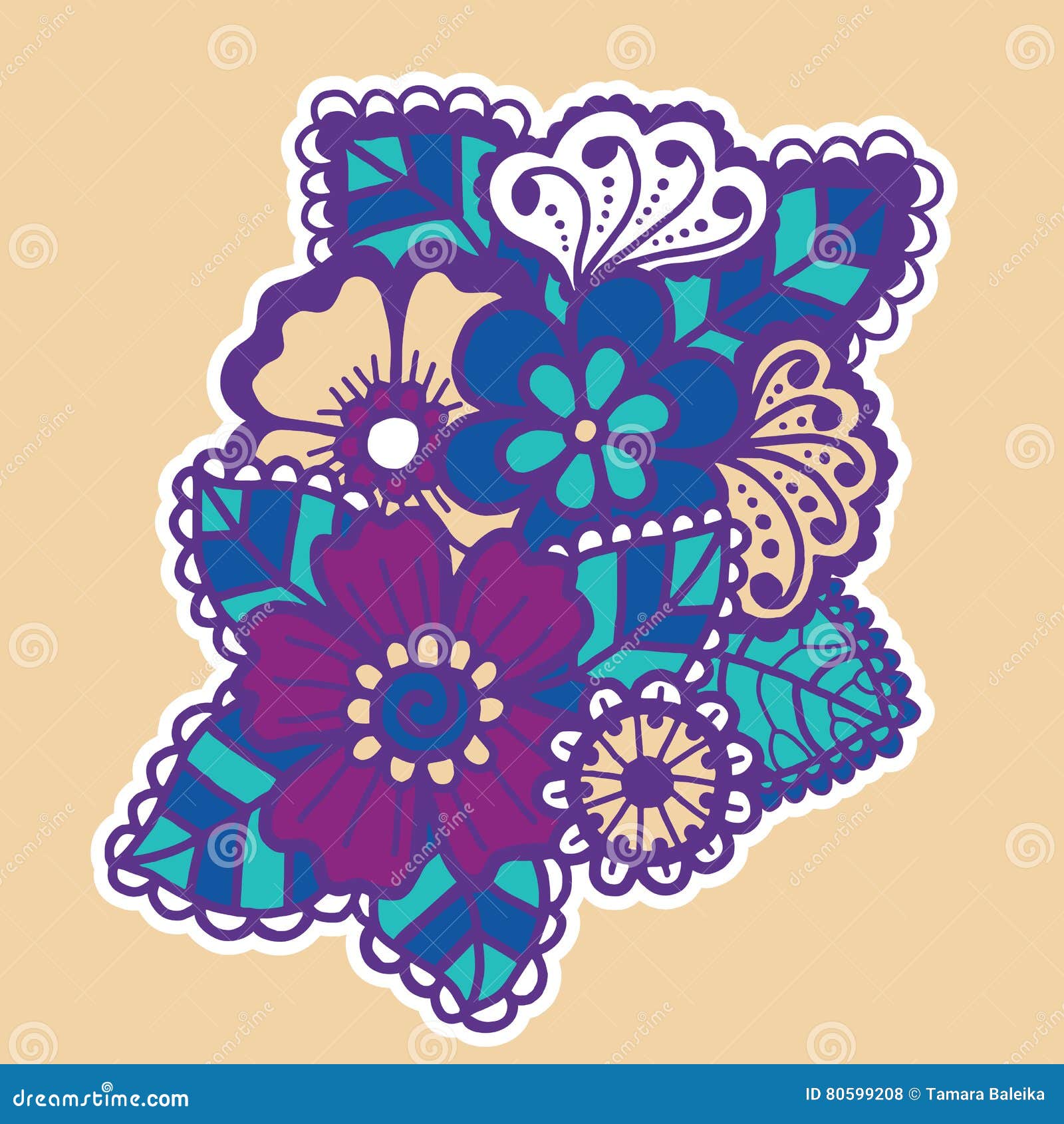 Mehndi design. Patterns. stock vector. Illustration of hand - 80599208