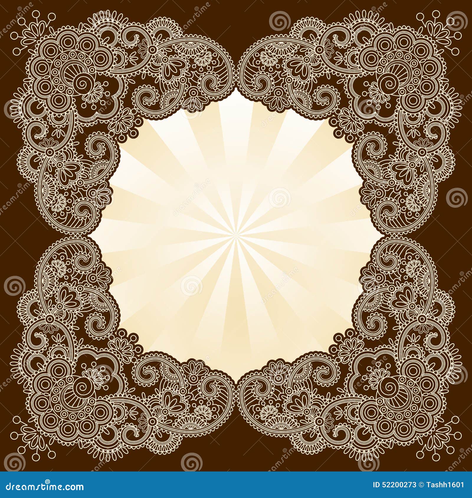 Mehndi frame stock illustration. Illustration of elements - 52200273