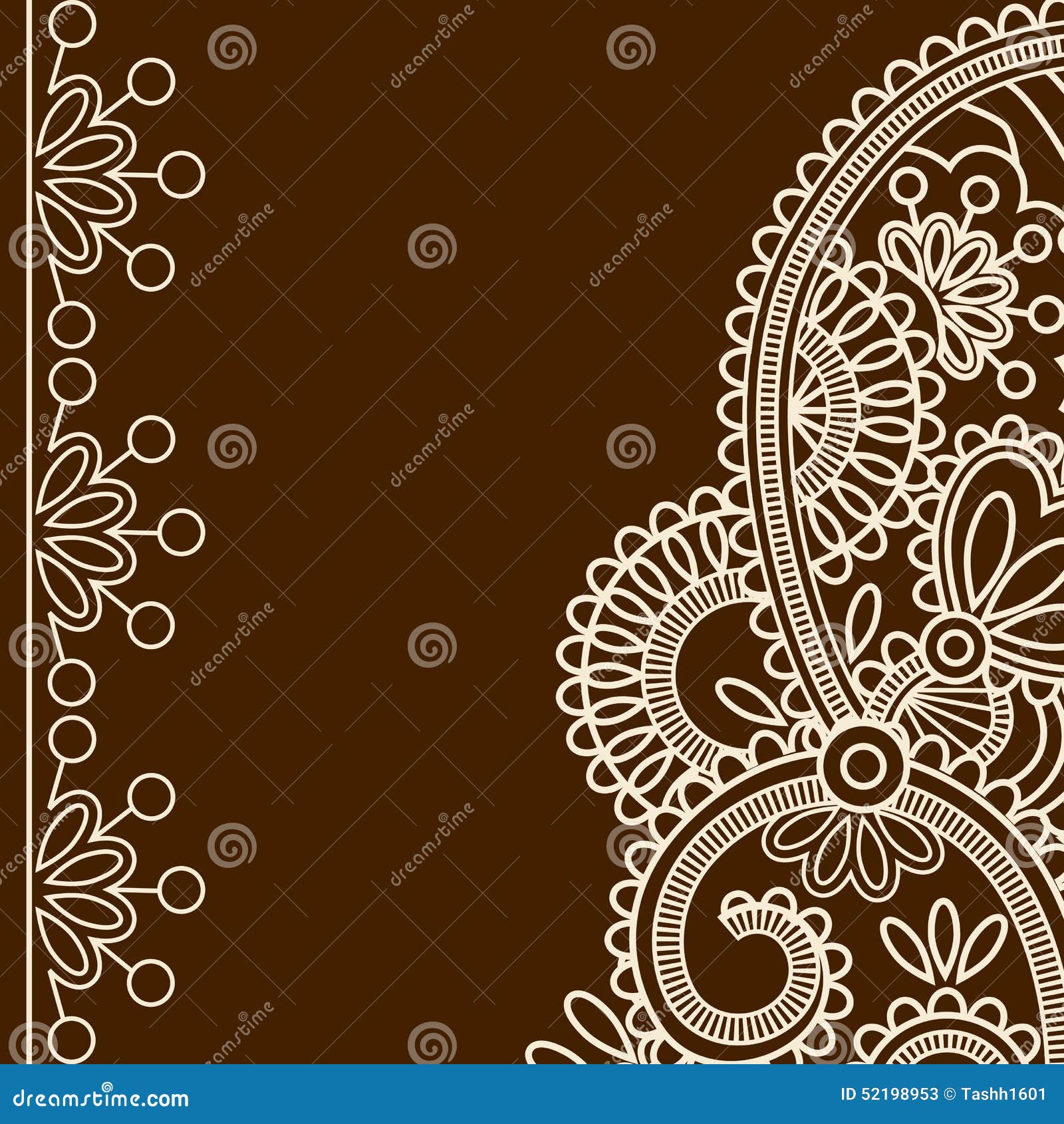 Mehndi frames stock vector. Illustration of floral, decoration - 52198953