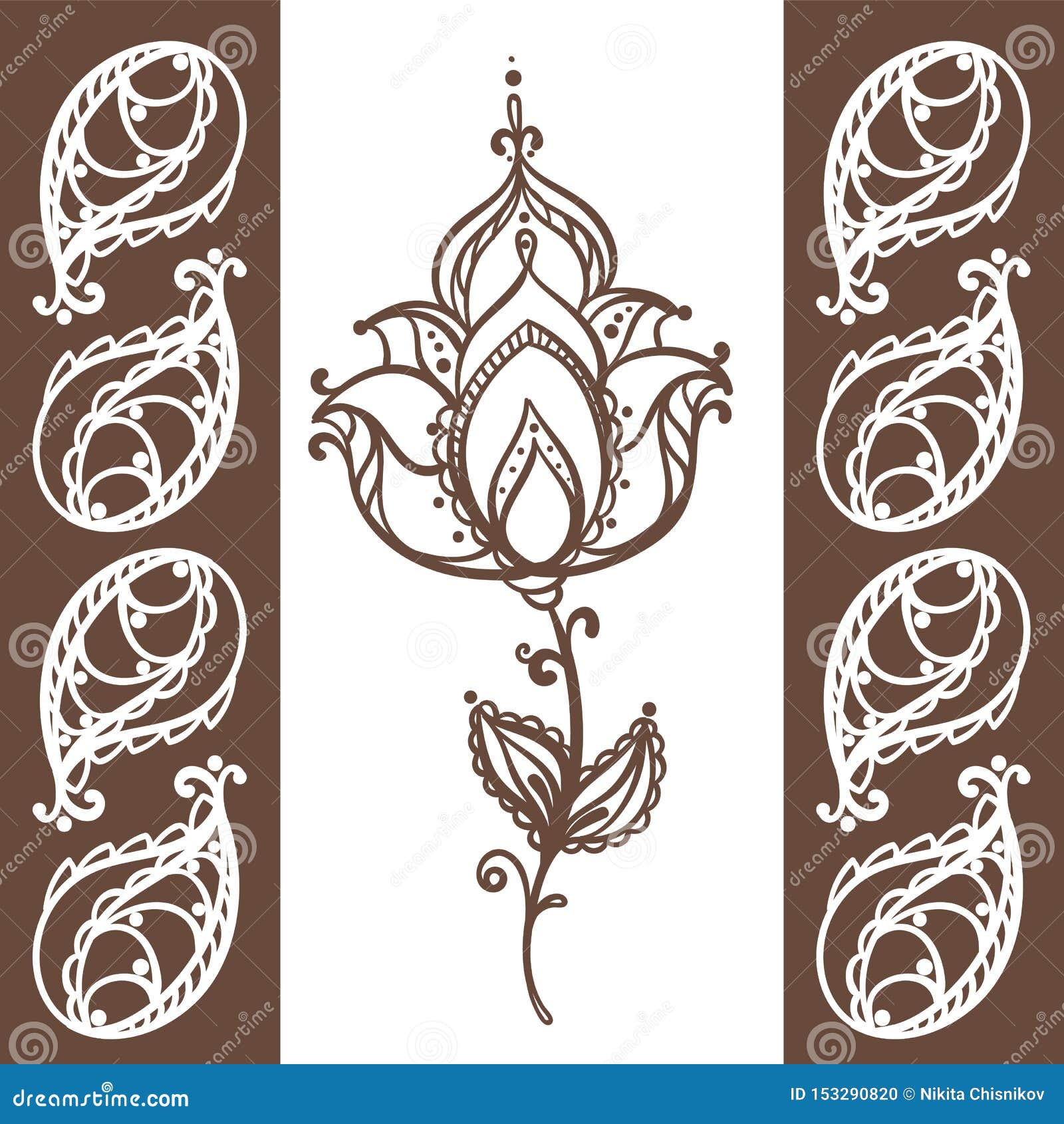 Mehndi Template Illustration Stock Vector - Illustration of abstract ...