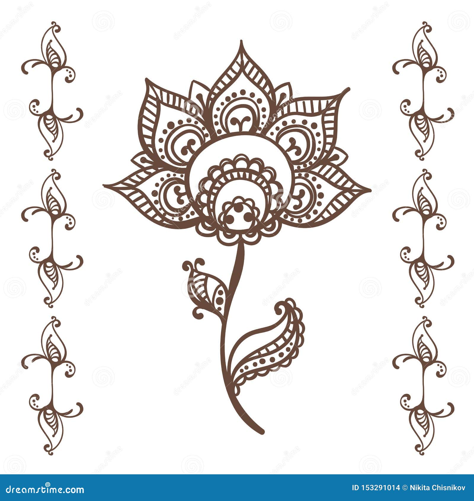 Mehndi Template Illustration Stock Vector - Illustration of pattern ...