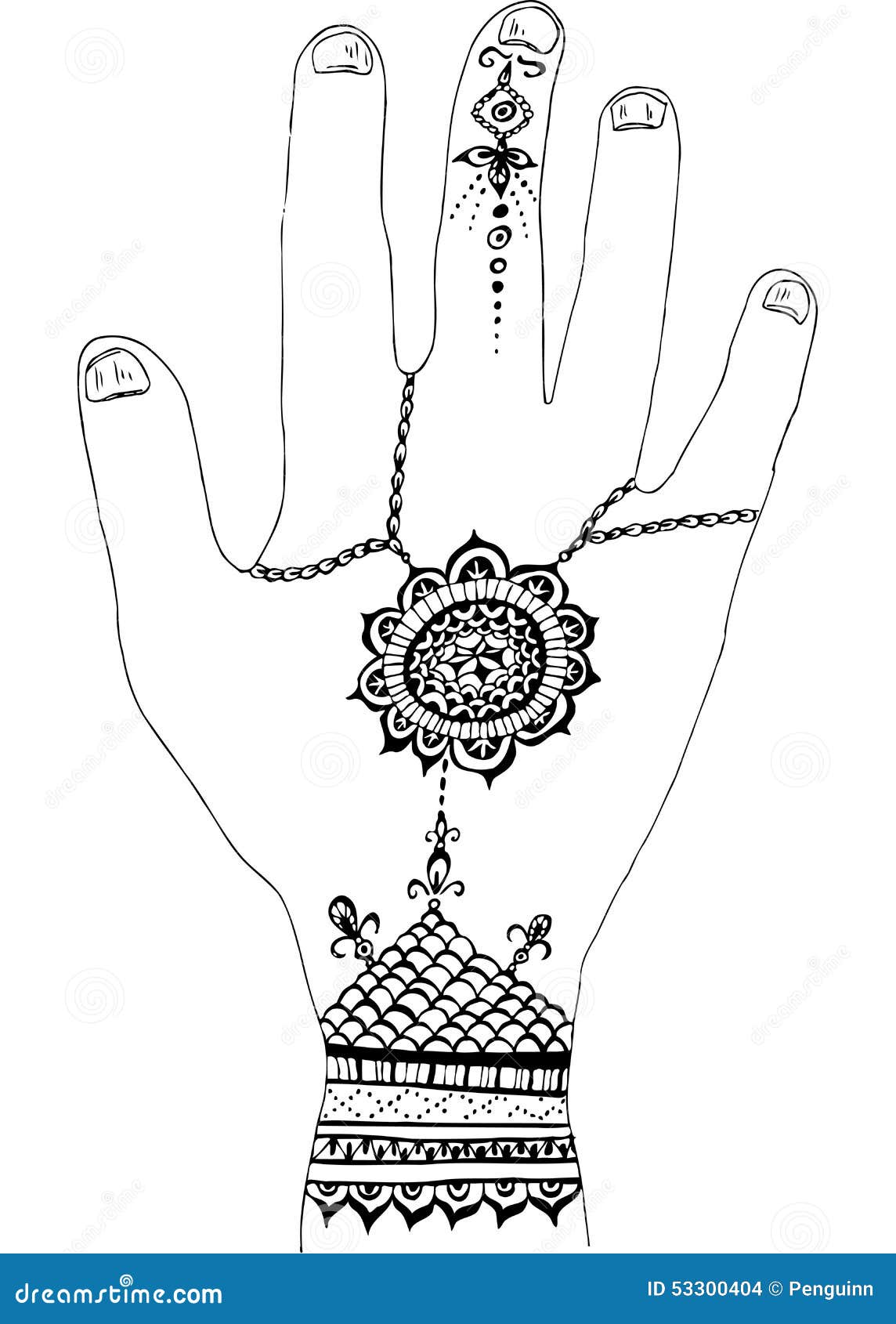 Mehndi stock vector. Illustration of ornate, national - 53300404