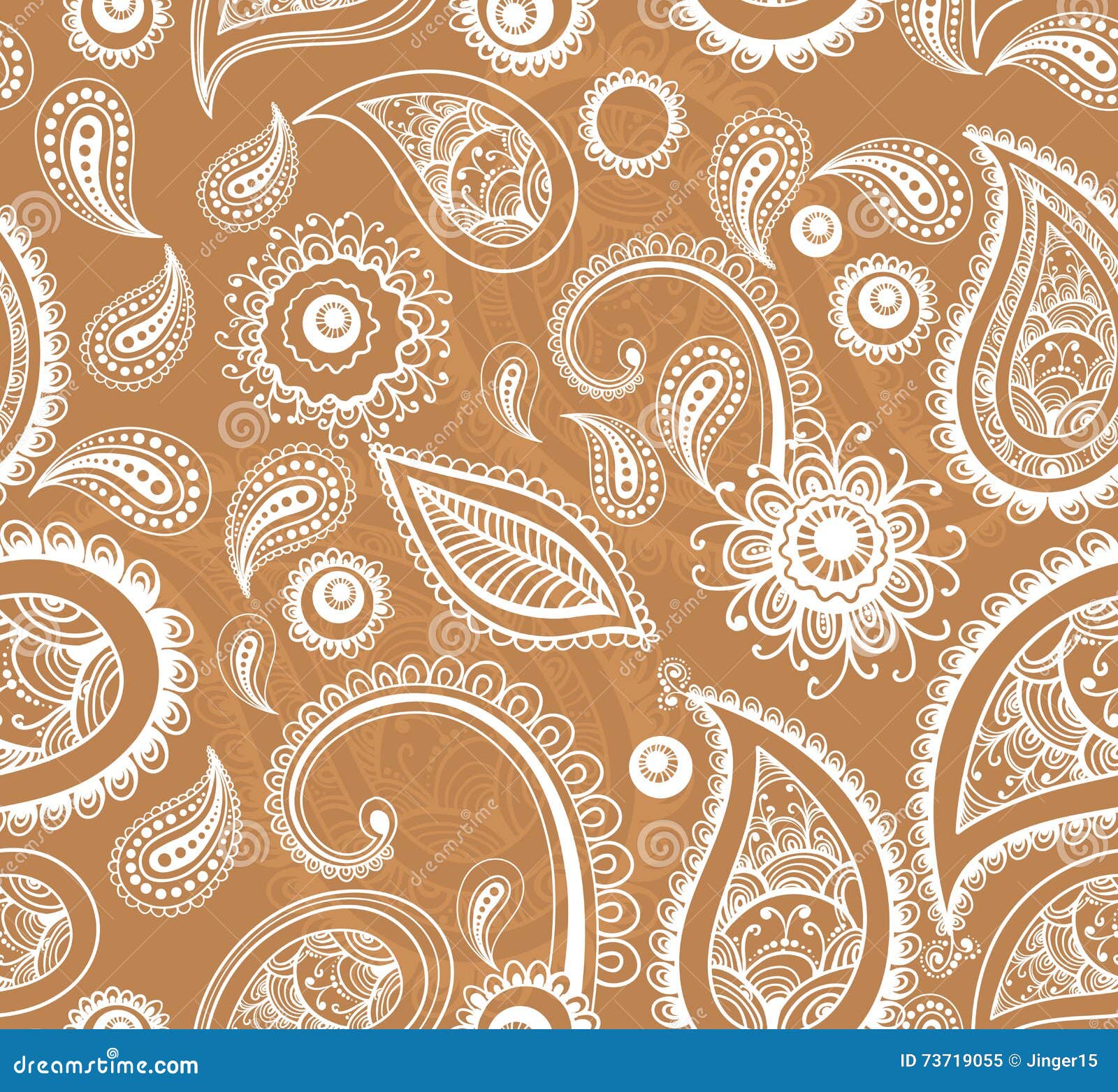 Mehndi White Henna Painting Seamless Pattern Stock Vector ...