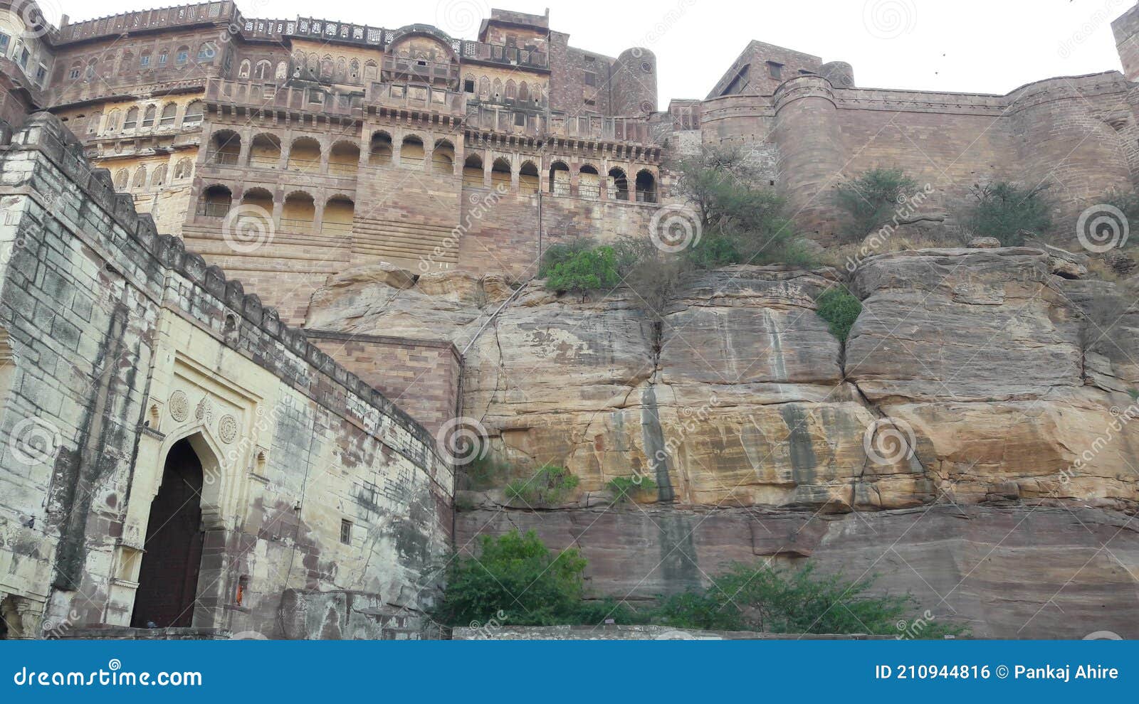 Mehrangarh Fort Side View stock photo. Image of fort - 210944816