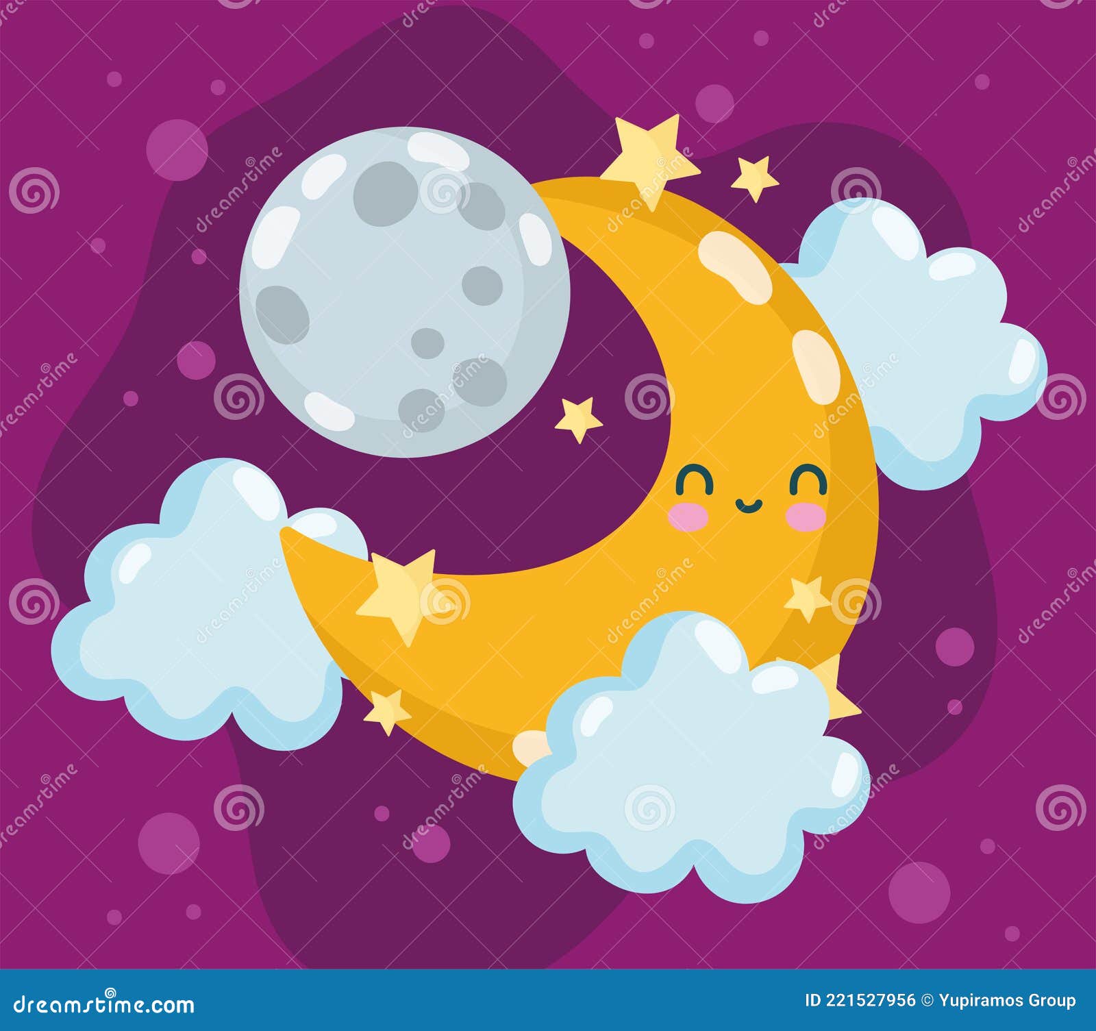 Meia lua ilustração do vetor. Ilustração de vetor, céu - 221527956