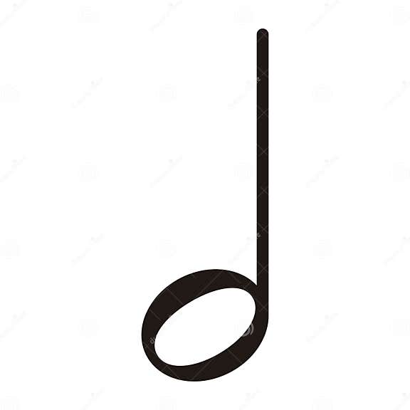 Meia Nota Isolada Nota Musical Ilustração do Vetor - Ilustração de ...